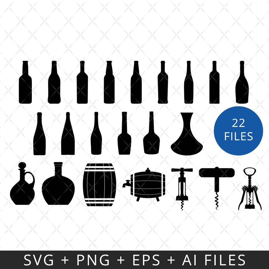 Bottles SVG Cut File Barrels SVG Corkscrews SVG Cameo - Etsy Australia
