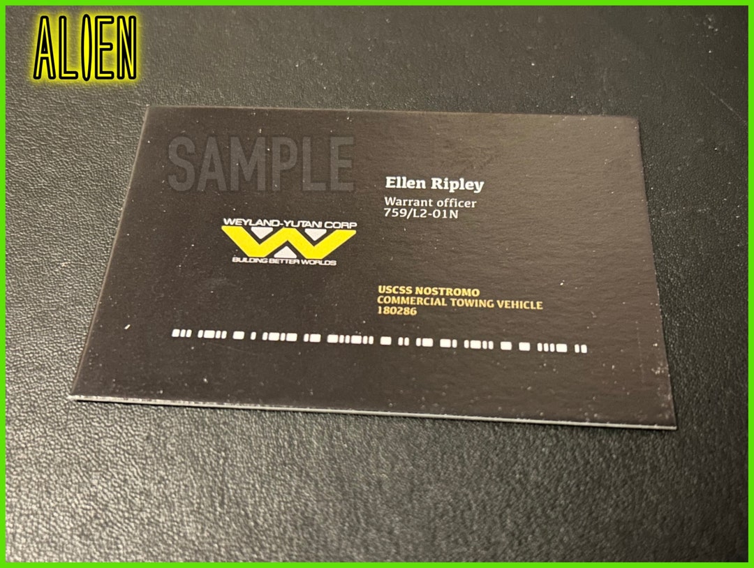Replica Inspired Prop & Cosplay Alien Business Card: Warrent Officer ...