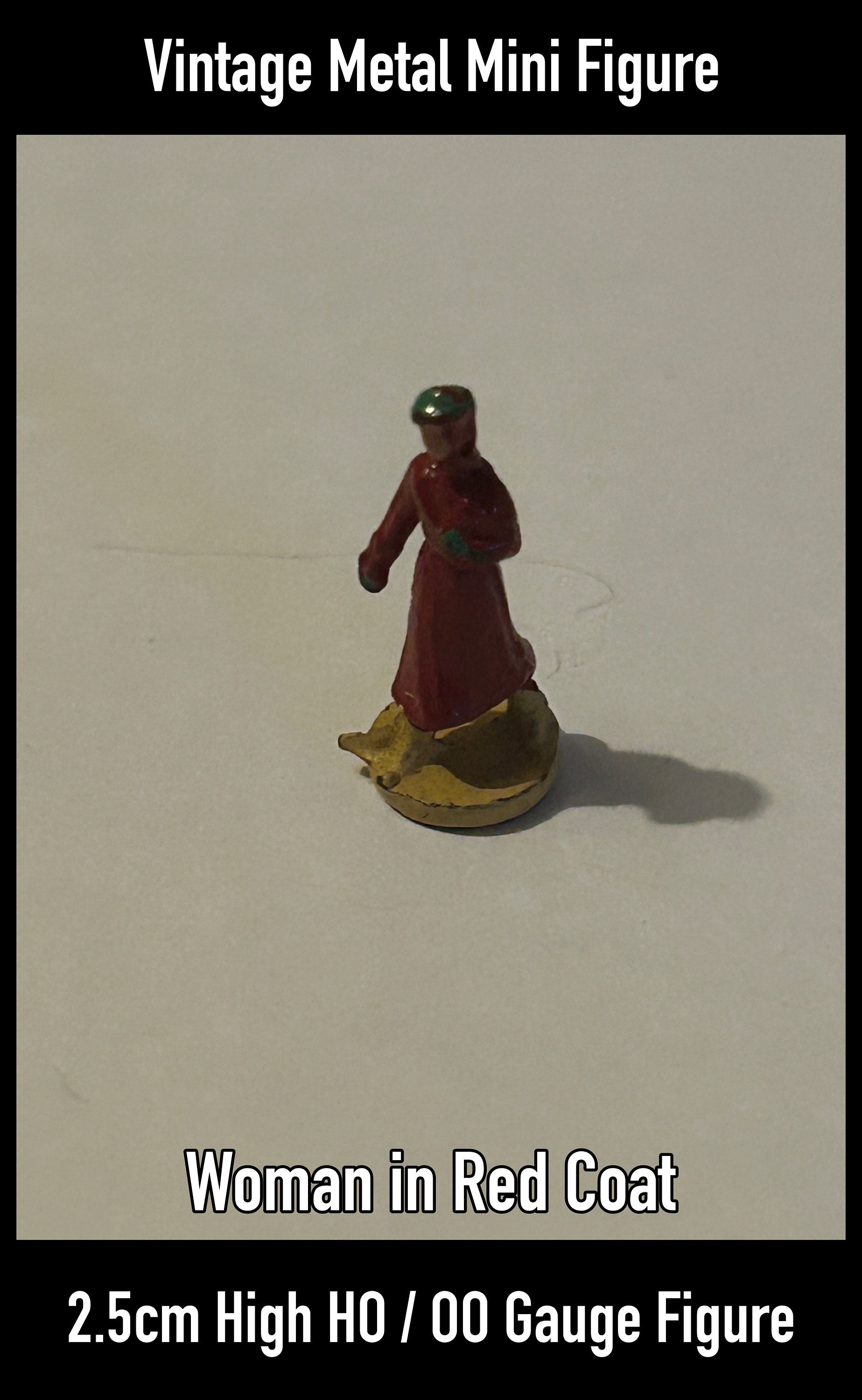 Vintage 1960's Dinky HO/OO Gauge Metal Mini Figure: Woman in Red Coat ...