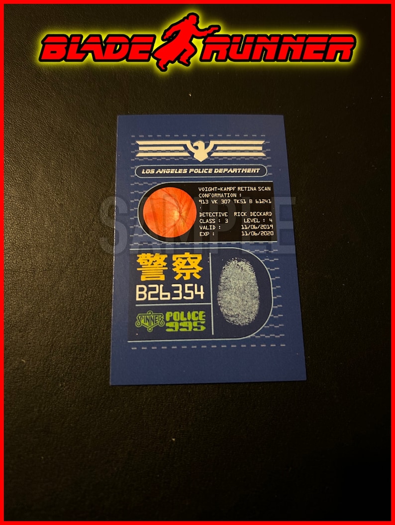 Replica Inspired Prop & Cosplay Blade Runner ID Card: Deckard - Etsy