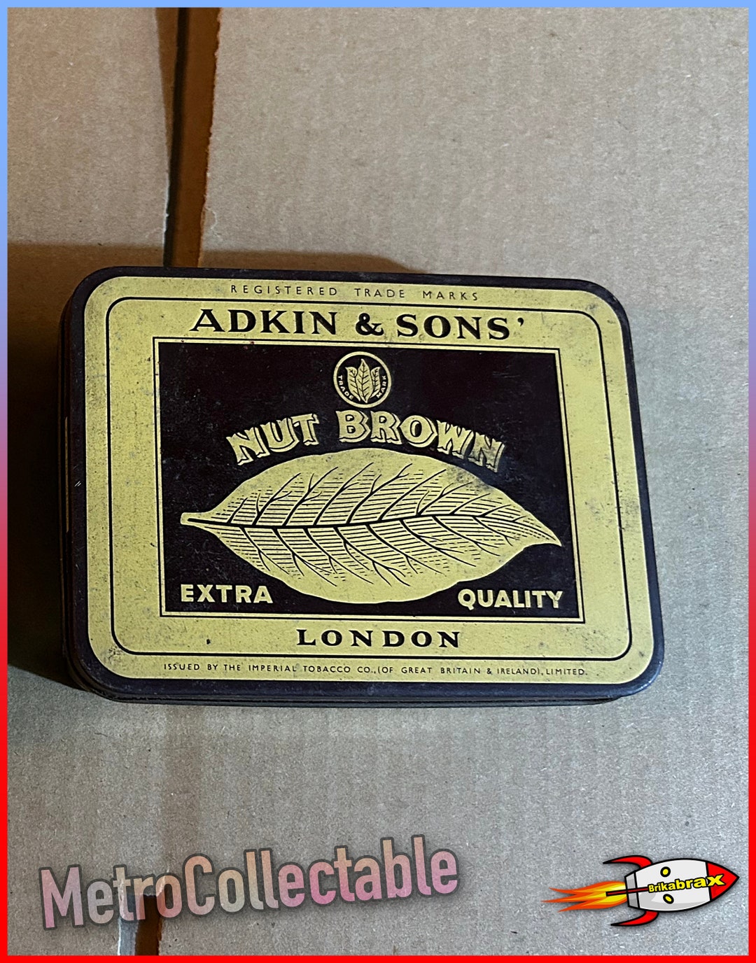 Vintage Tobacco Tin: Adkin & Sons Nut Brown Tobacco Tin 1960s one ...