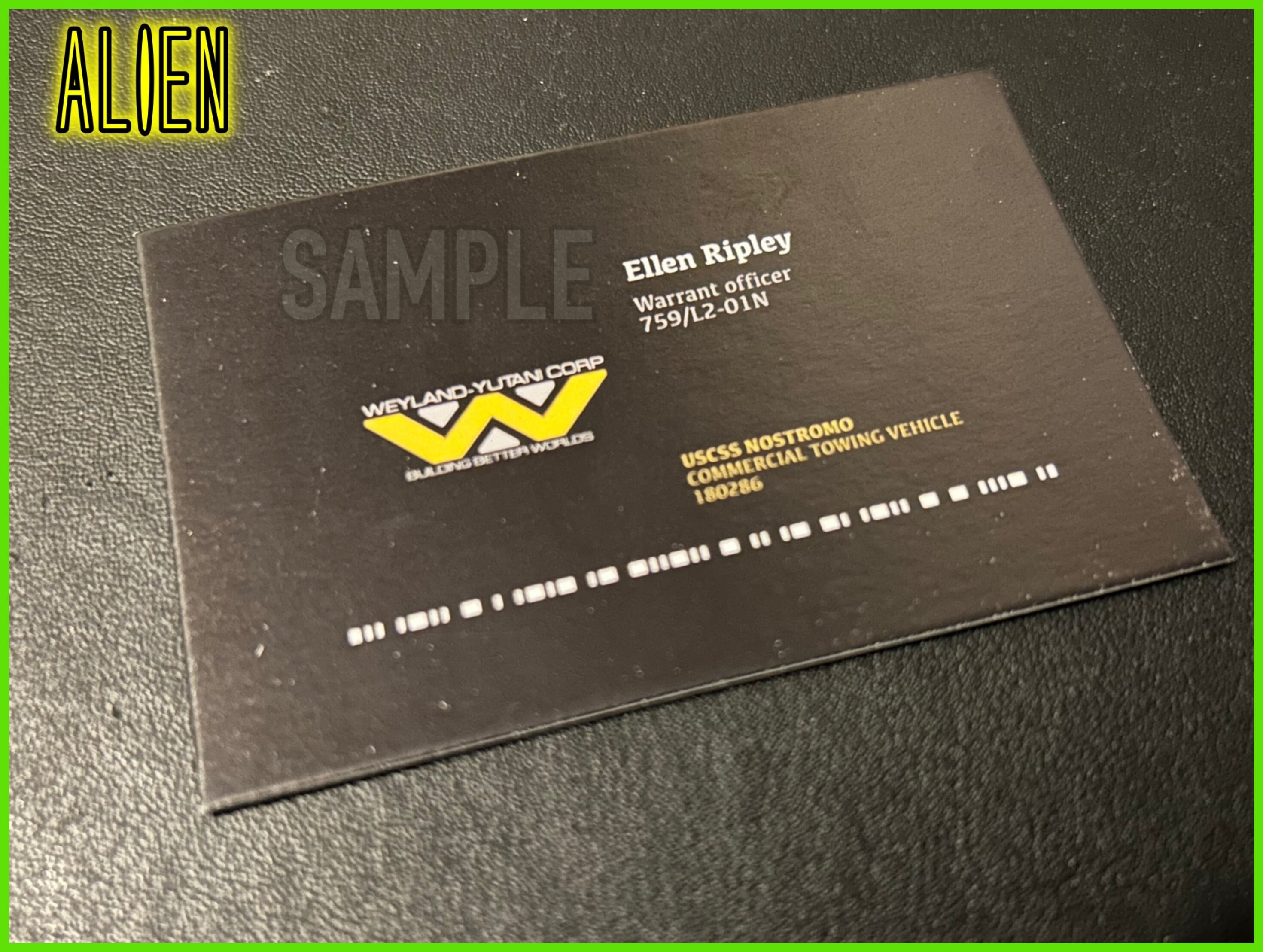 Replica Inspired Prop & Cosplay Alien Business Card: Warrent Officer ...
