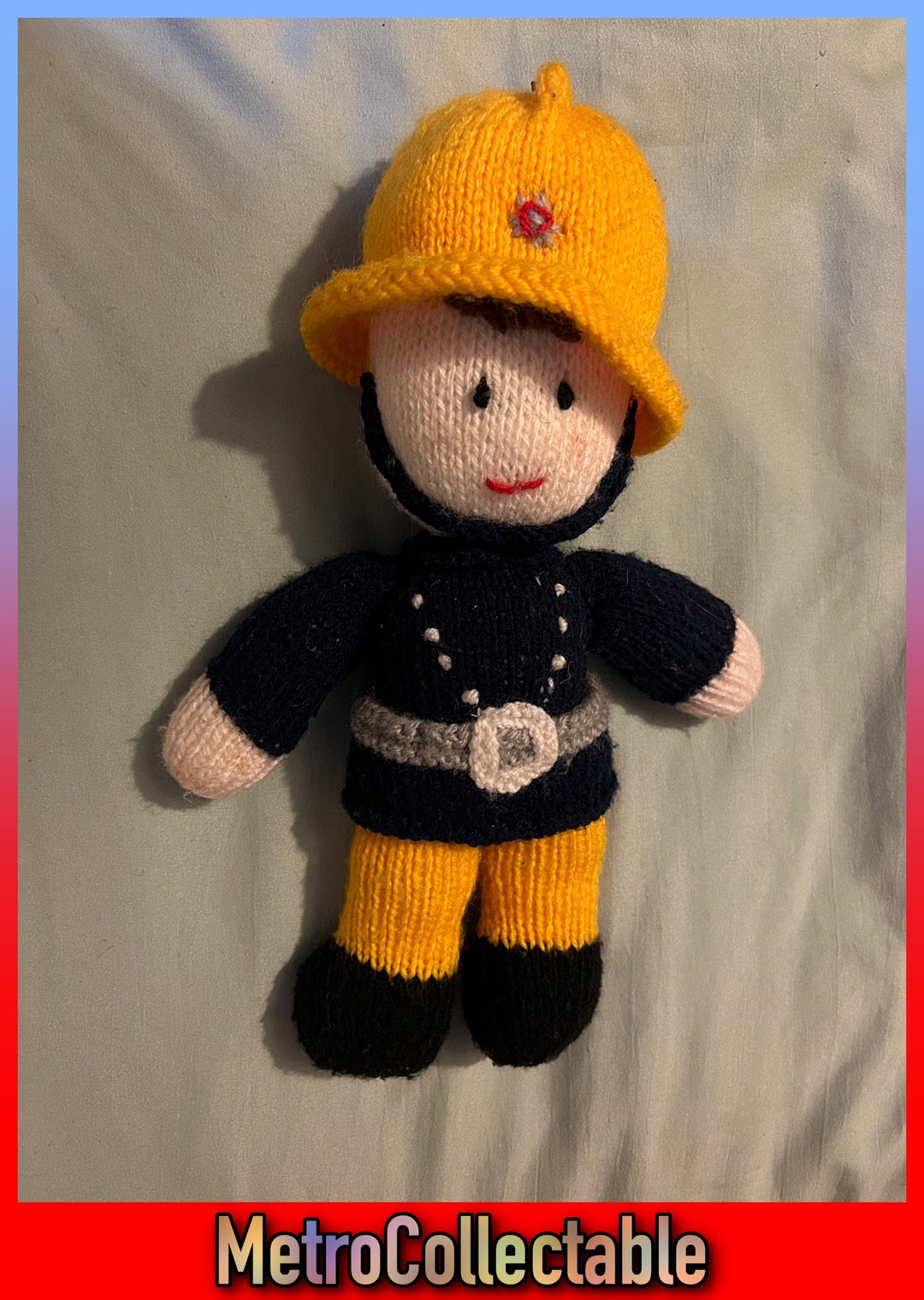 Cute Knitted Fireman - 12" Doll (hand Made Crochet / Knitted Doll) - Etsy