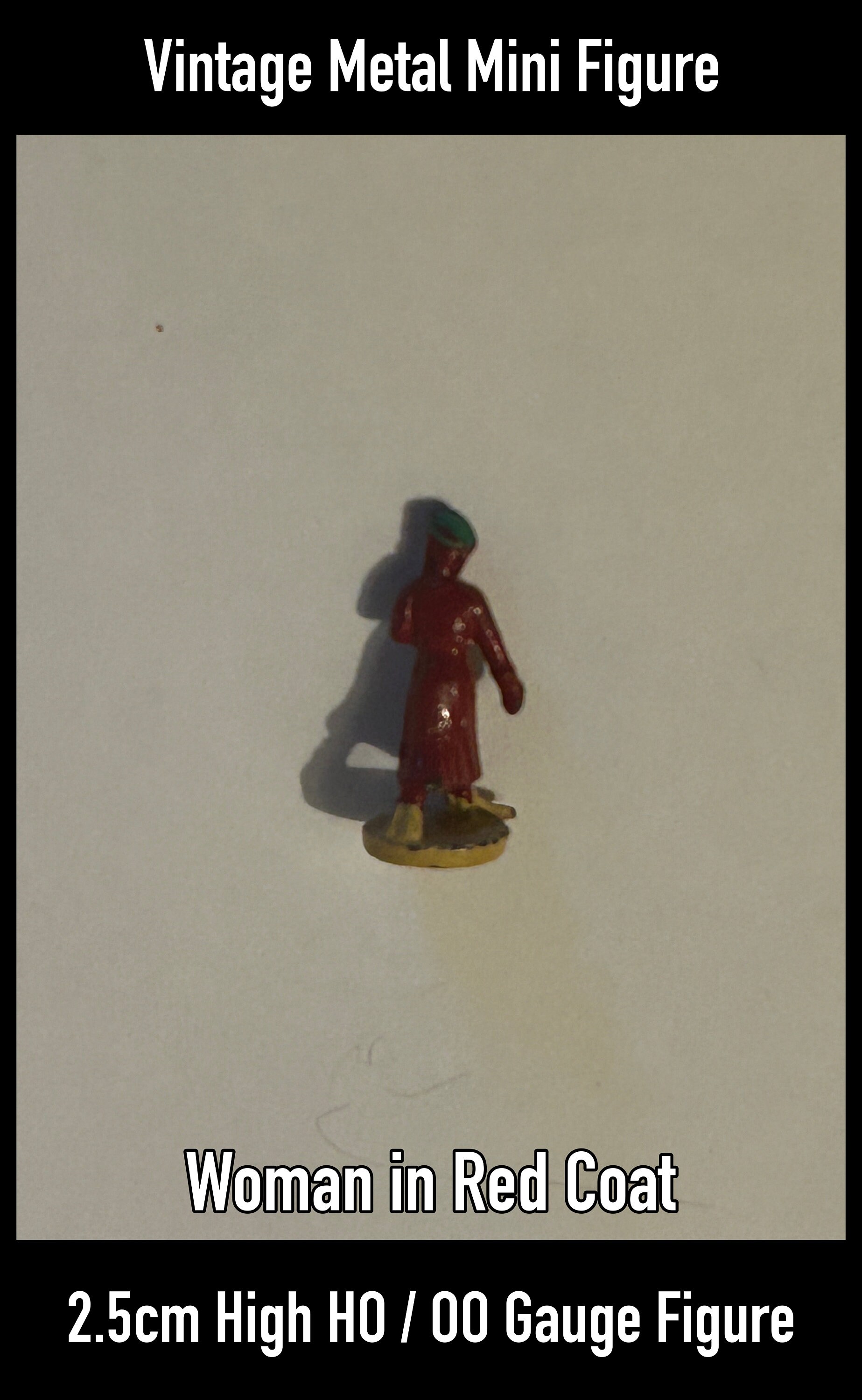 Vintage 1960's Dinky HO/OO Gauge Metal Mini Figure: Woman in Red Coat ...