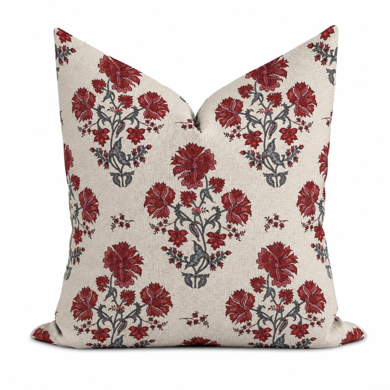 Boho Rust Mandala Block Print Pillow Cover, Indian Traditional Cotton ...