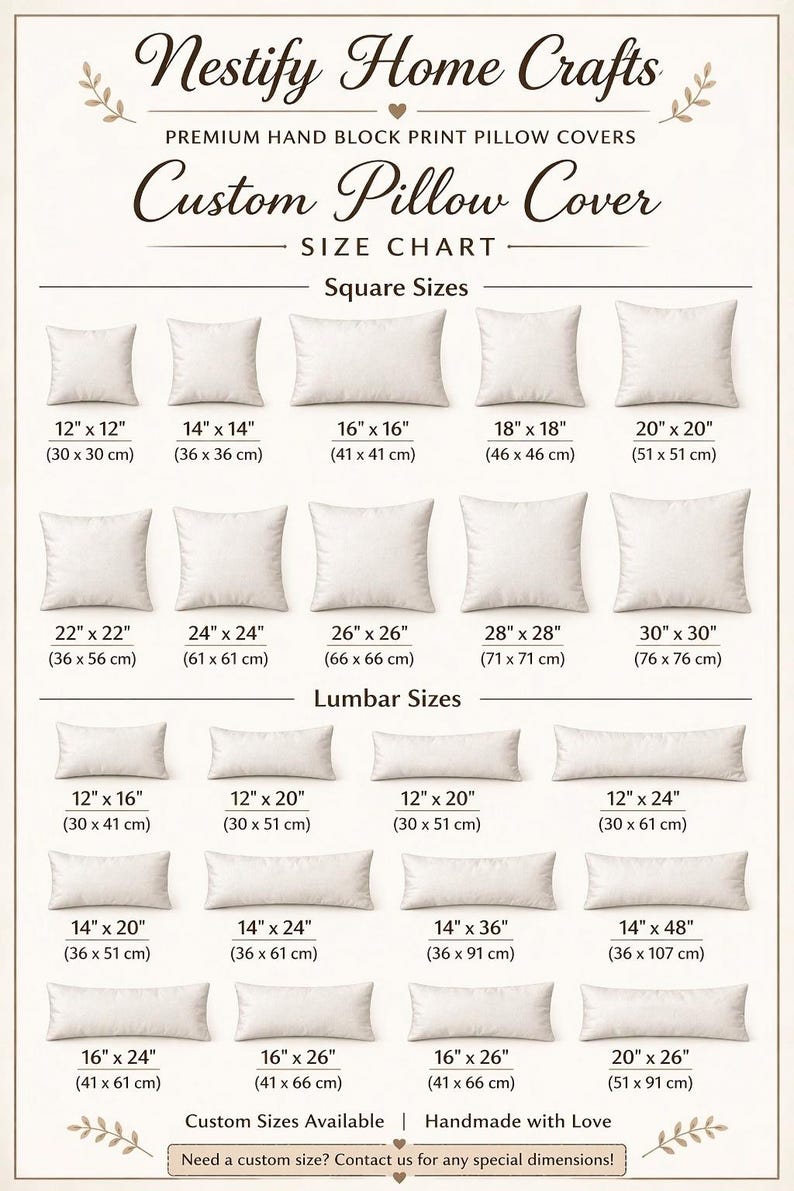 Farmhouse Decorative Cushion Cover Indian Block Print Pillow Handmade ...
