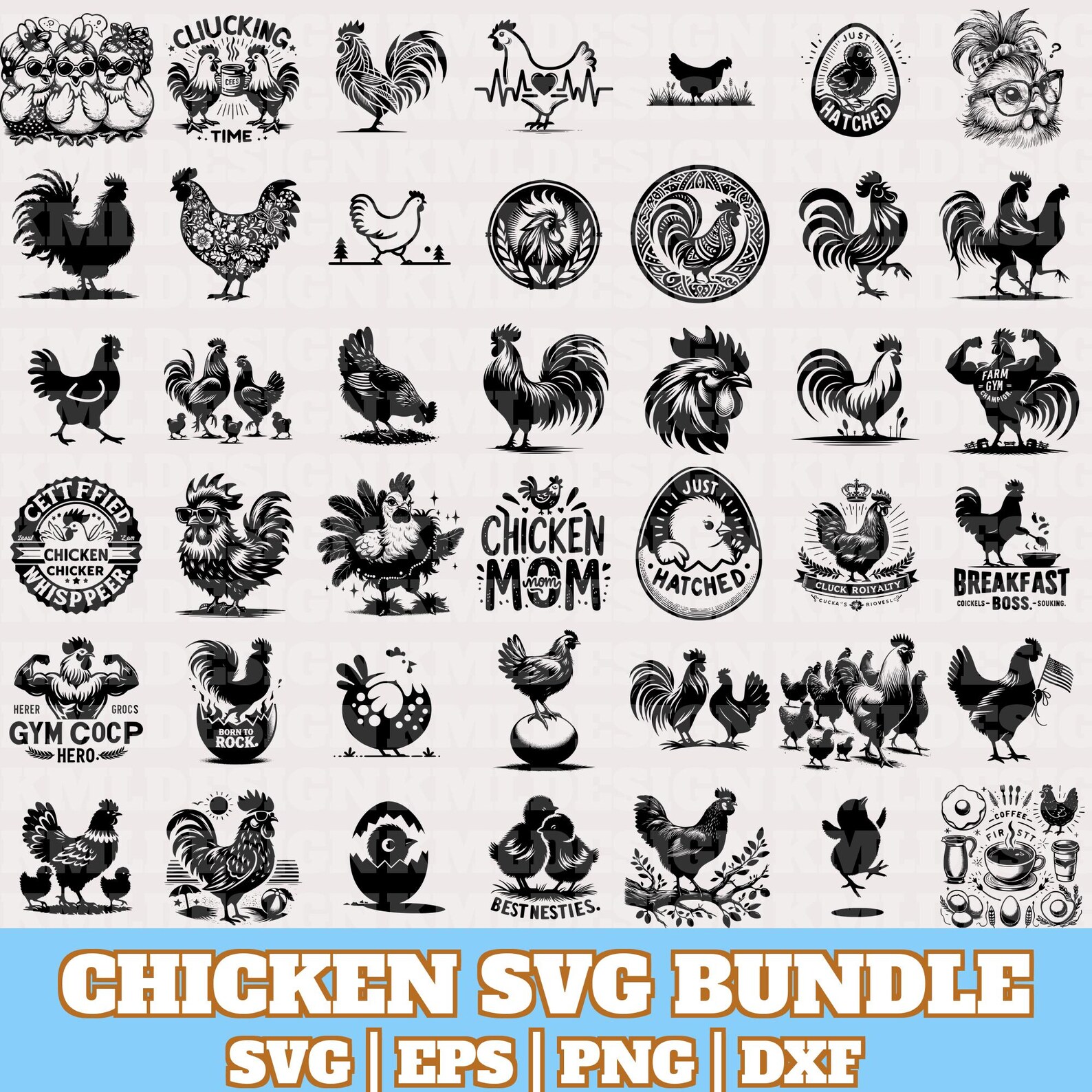 208 Chicken SVG Bundle, Chicken SVG Cut Files for Cricut, Chicken ...