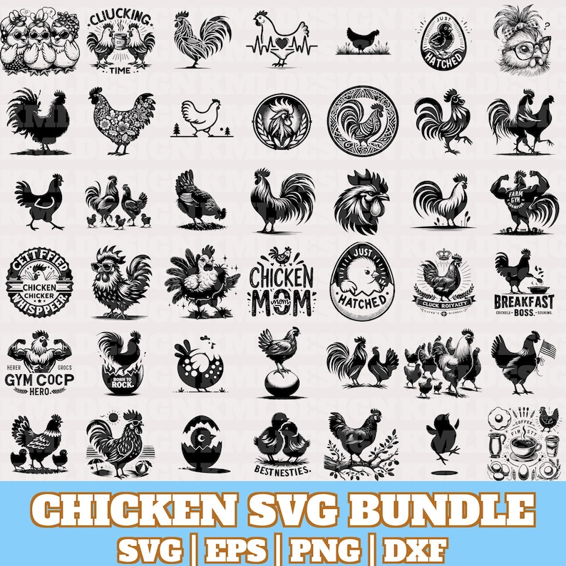 208 Chicken SVG Bundle, Chicken SVG Cut Files for Cricut, Chicken ...