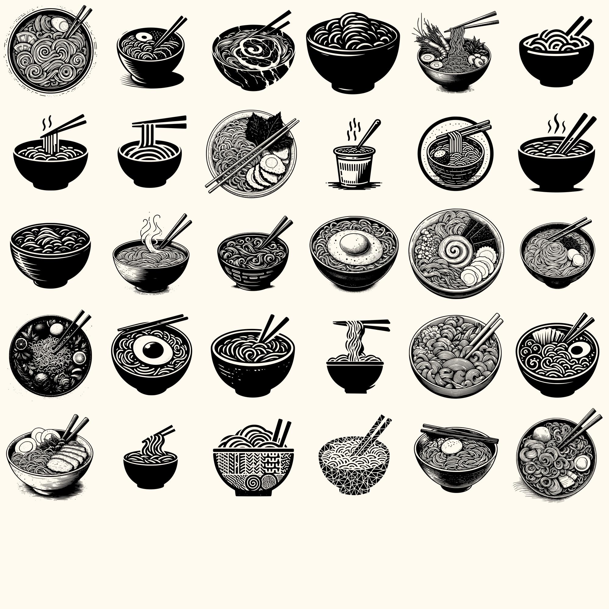 Ramen Svg Bundle, Ramen Vector, Ramen Silhouette, Ramen Svg PNG Eps Dxf ...