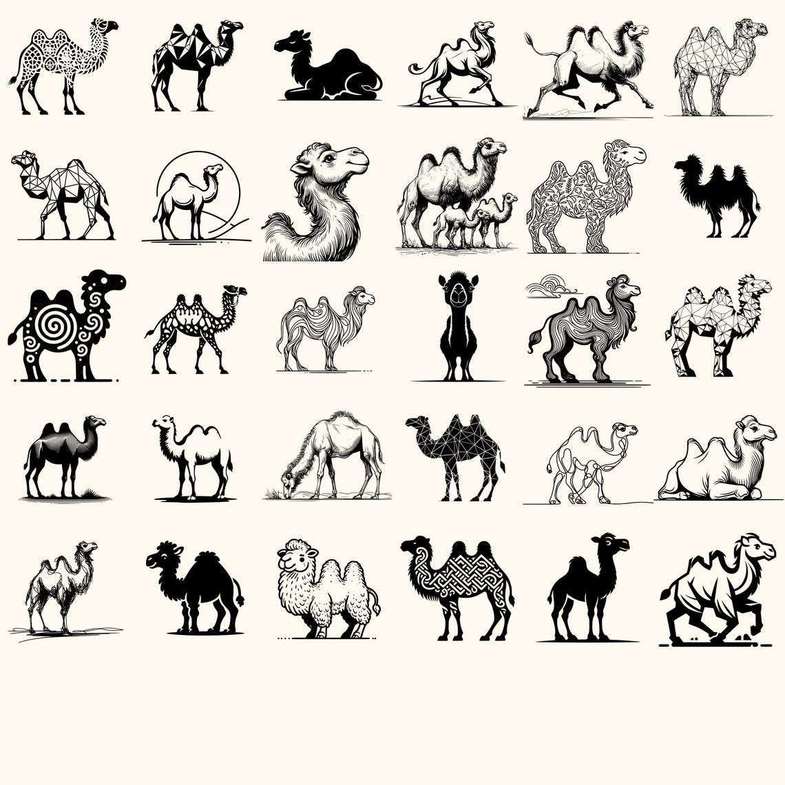 Camel Svg Bundle, Camel Vector Silhouette, Camel Svg PNG Eps Dxf ...