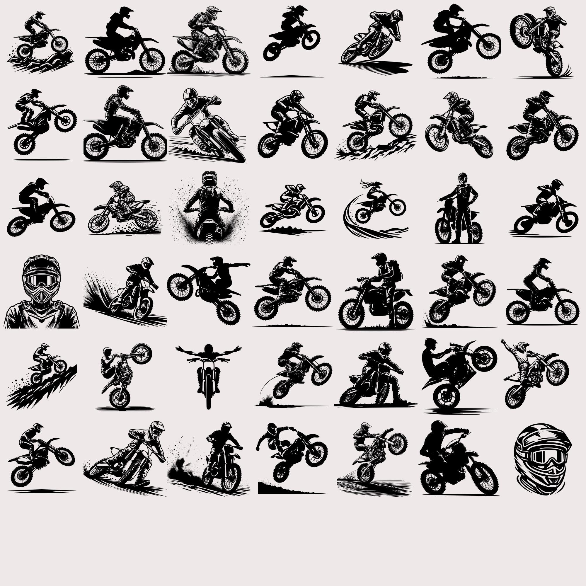 Motocross Svg Bundle, Motocross Motorcyclevector, Motocross Silhouette ...