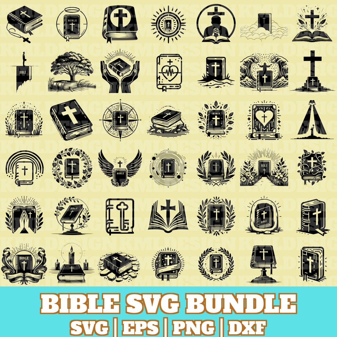 Bible Svg Bundle, Holy Bible Vector, Bible Silhouette, Holy Bible ...