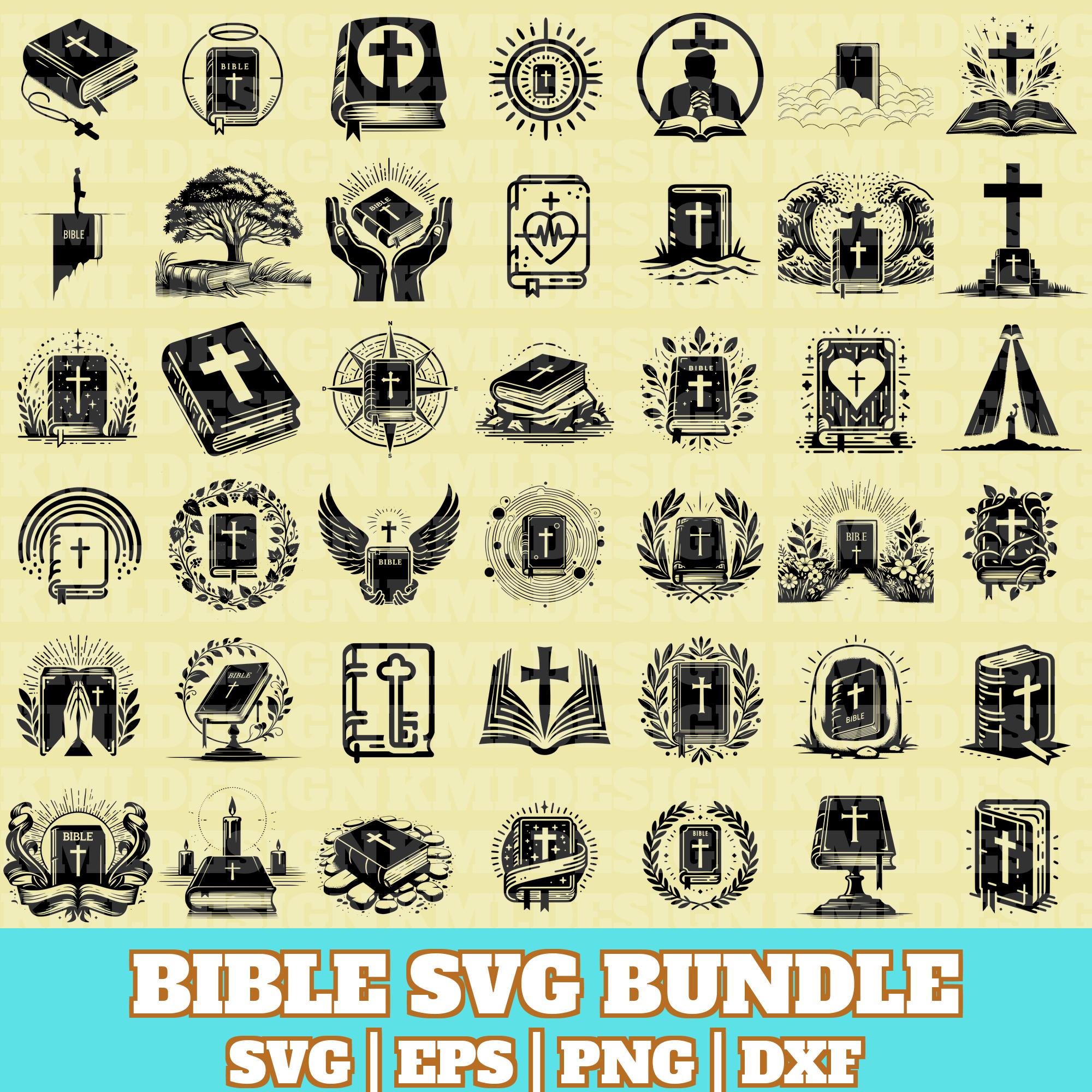 Bible Svg Bundle, Holy Bible Vector, Bible Silhouette, Holy Bible ...