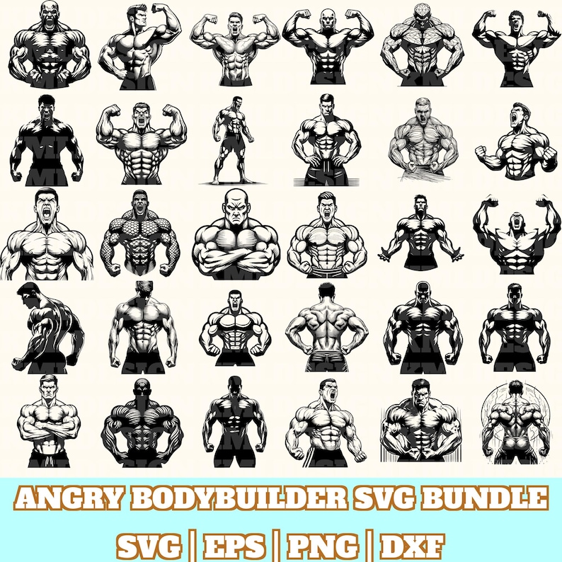Angry Bodybuilder Svg Bundle, Angry Bodybuilder Vector, Angry ...
