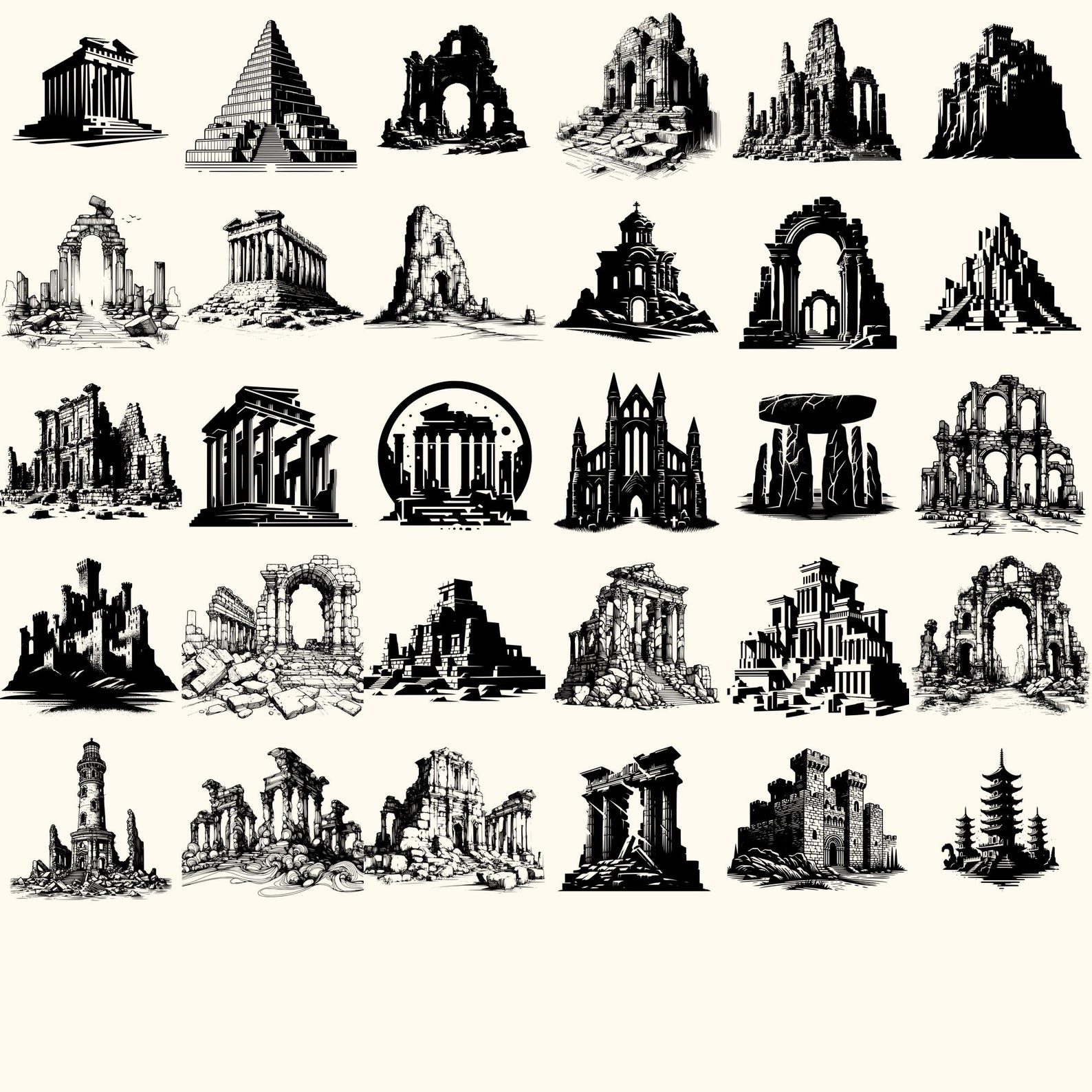 Ancient Ruins Svg Bundle, Ancient Ruins Vector, Ancient Ruins ...