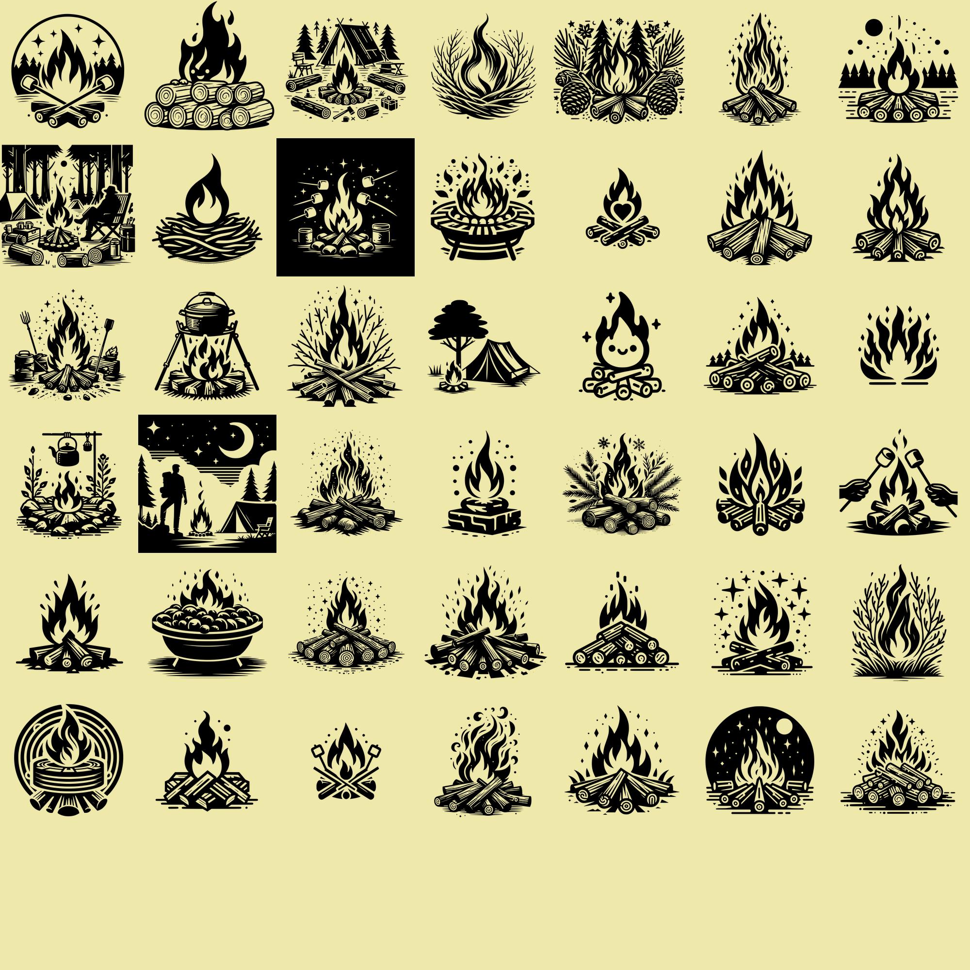 Campfire Svg Bundle, Campfire SVG, Campfire Silhouette, Camp Life ...