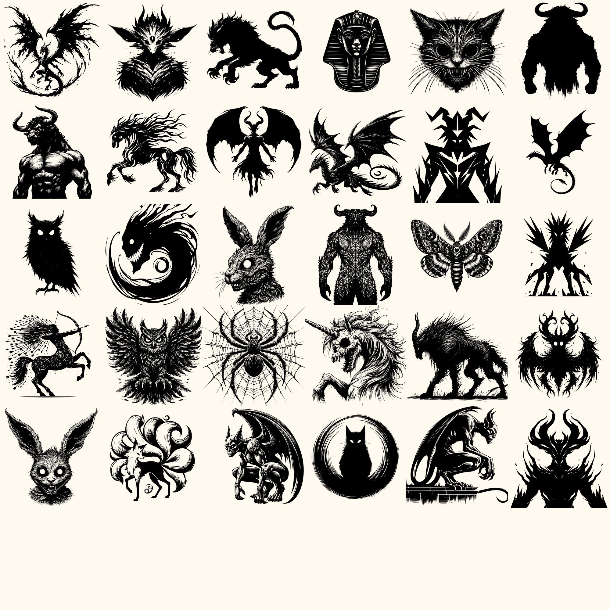 Dark Mythical Creature Svg Bundle, Dark Mythical Creature Silhouette ...