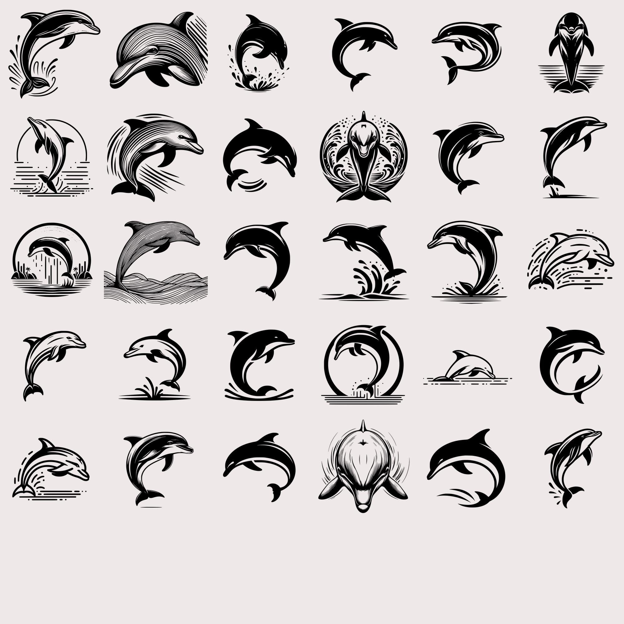 Dolphin Svg Bundle, Dolphin Vector, Dolphin Silhouette, Dolphin Cut ...