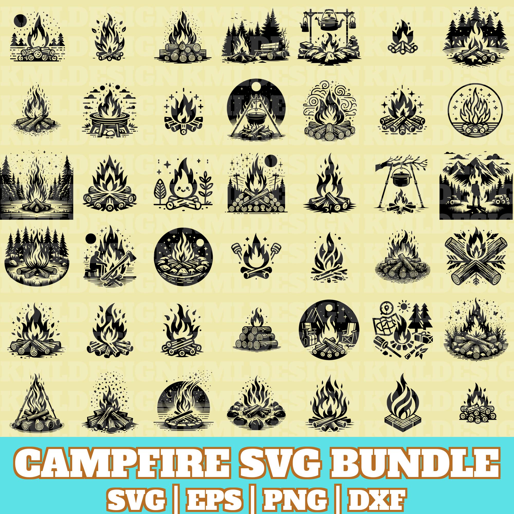 Campfire Svg Bundle, Campfire SVG, Campfire Silhouette, Camp Life ...