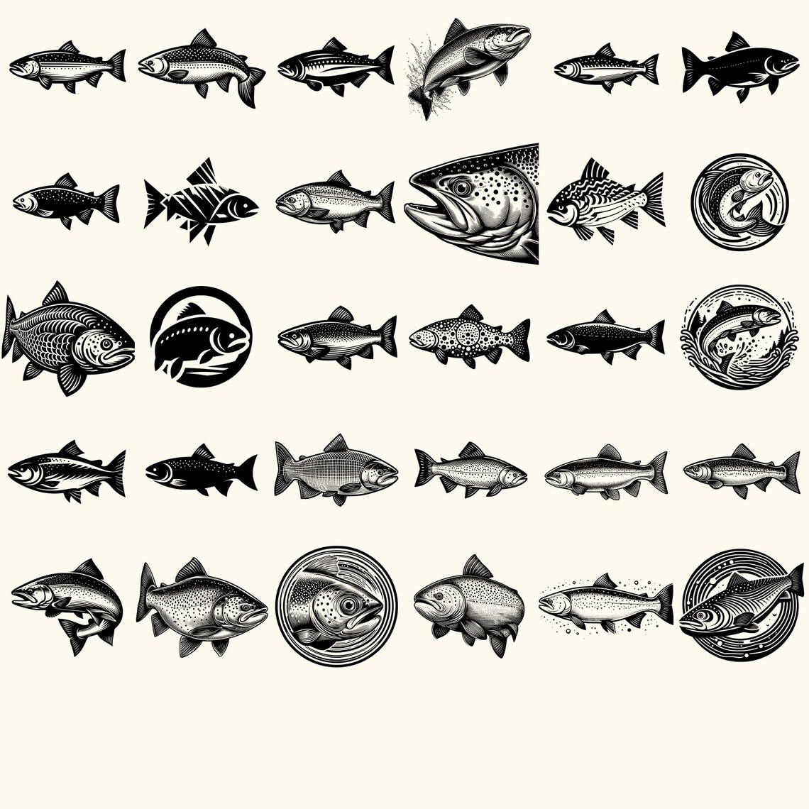 Salmon Fish Svg Bundle, Salmon Fish Vector, Salmon Fish Silhouette ...