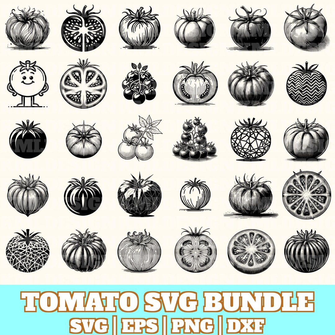 Tomato Svg Bundle, Tomato Vector, Tomato Silhouette, Tomato Svg PNG Eps ...