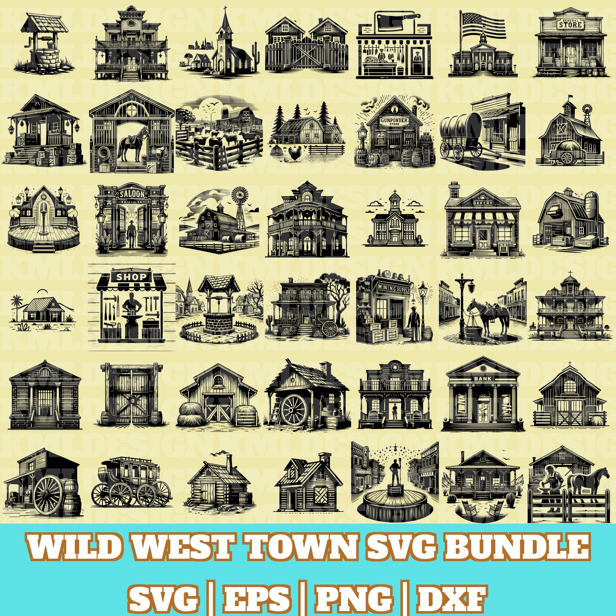 Wild West Town Svg Bundle, Western Town Svg, Western Town Cricut, Wild ...
