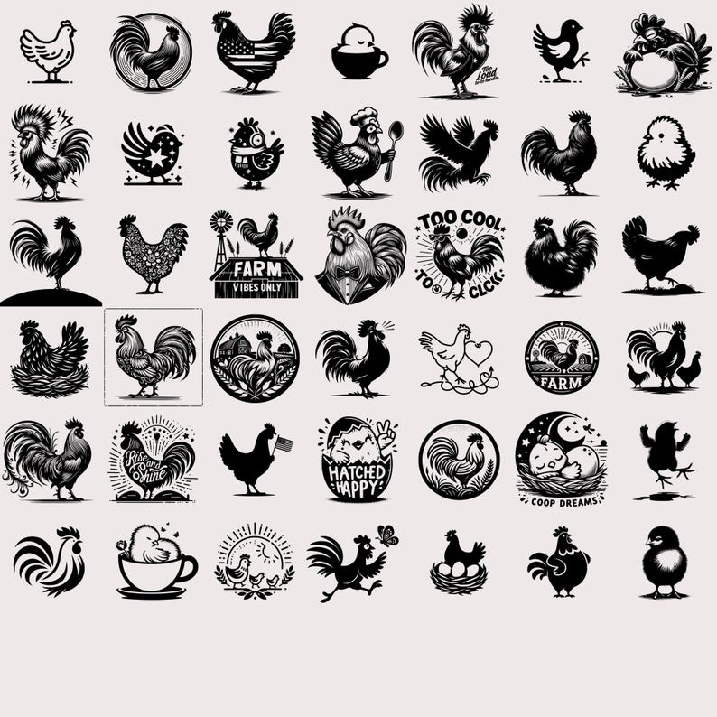 208 Chicken SVG Bundle, Chicken SVG Cut Files for Cricut, Chicken ...