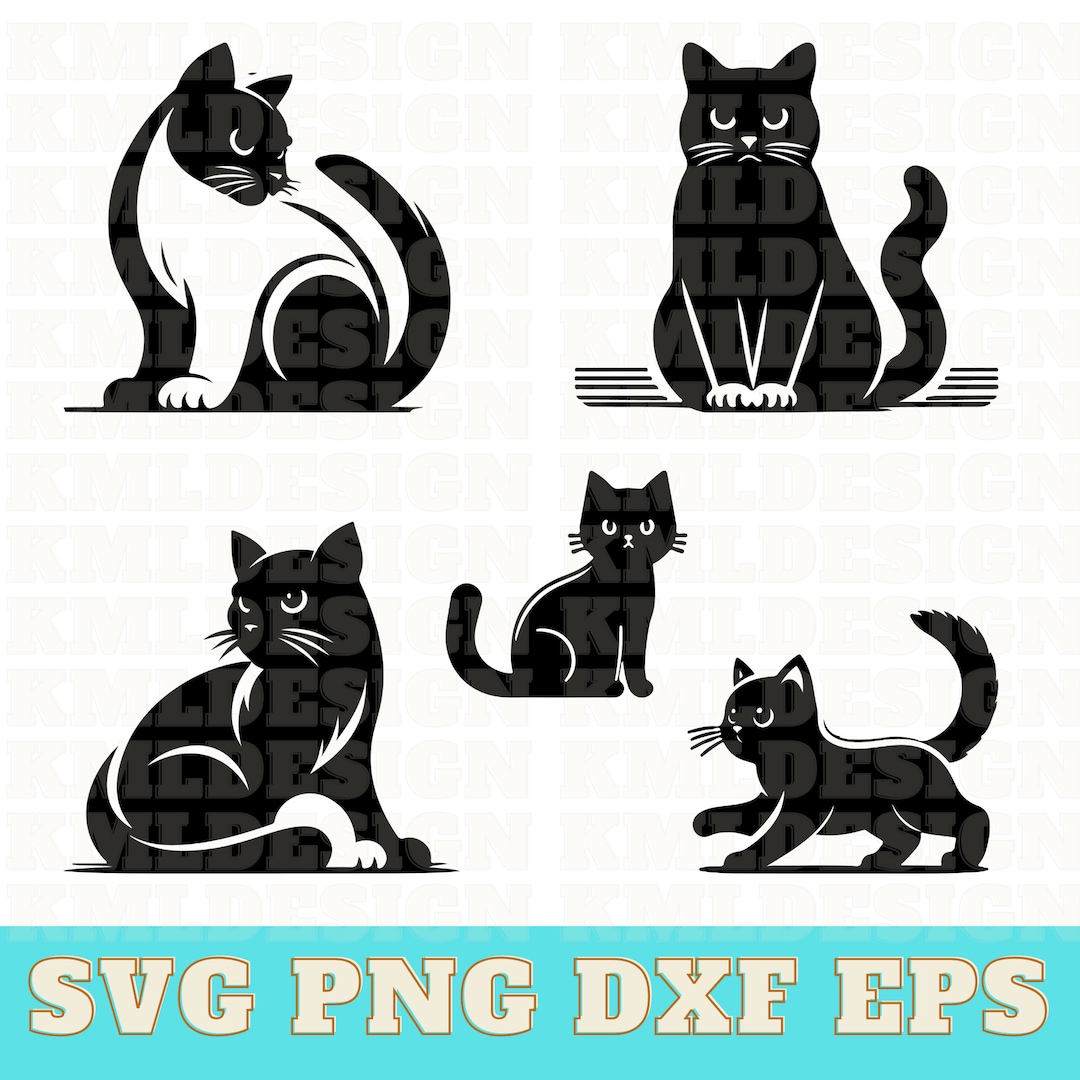 5 Angry Cats Svg Bundle, Angry Cat Vector, Aggresive Cat Svg, Aggresive ...