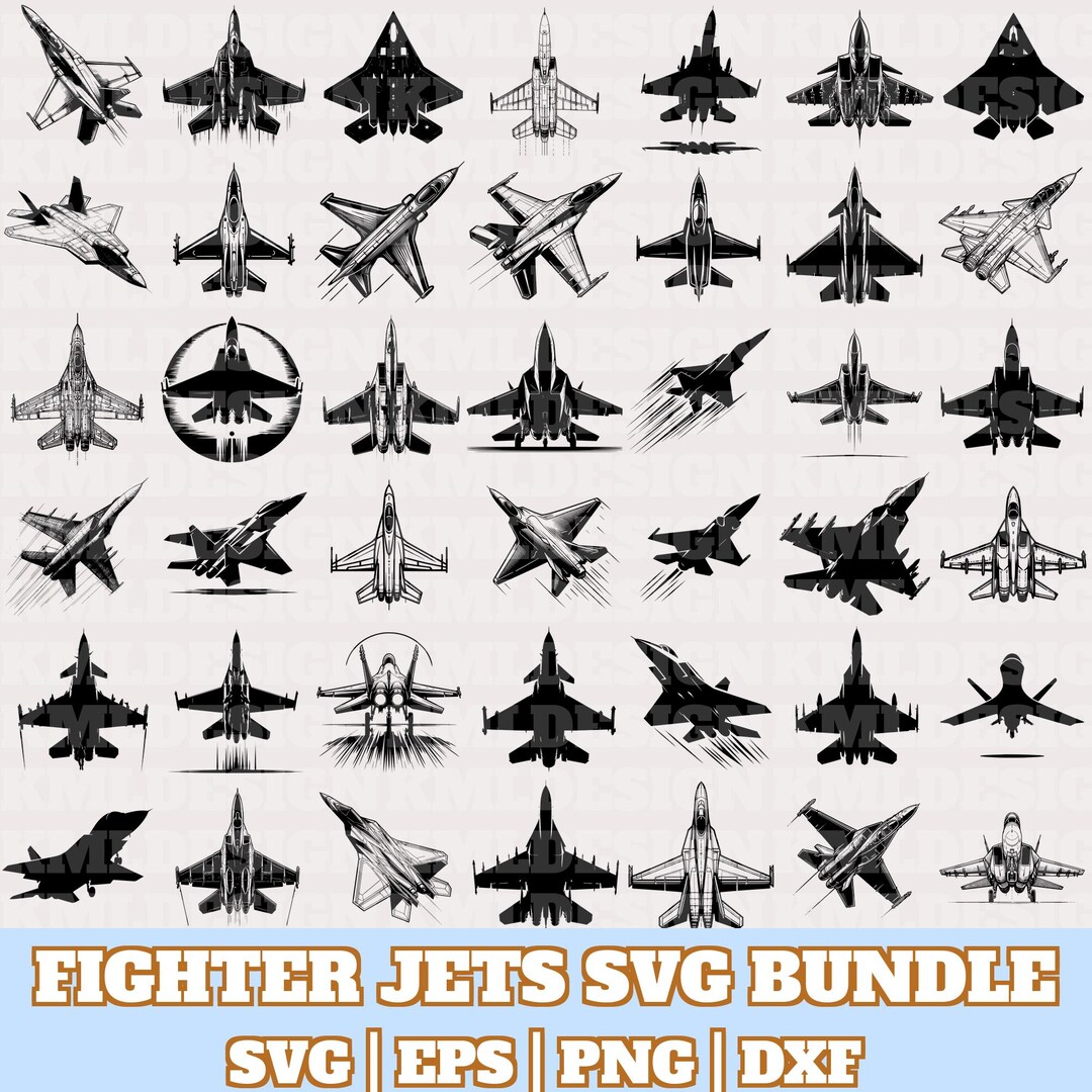 Fighter Jets Svg Bundle, Fighter Jets Vector, Fighter Jets Silhouette ...