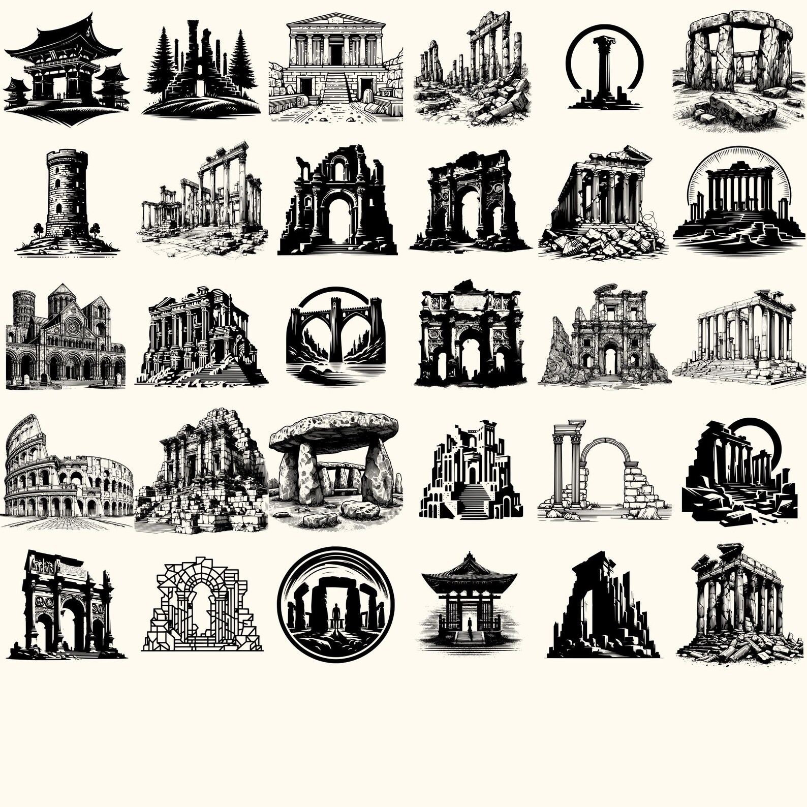Ancient Ruins Svg Bundle, Ancient Ruins Vector, Ancient Ruins ...
