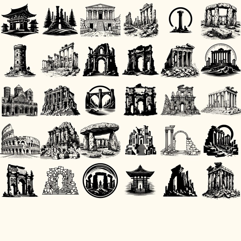 Ancient Ruins Svg Bundle, Ancient Ruins Vector, Ancient Ruins ...