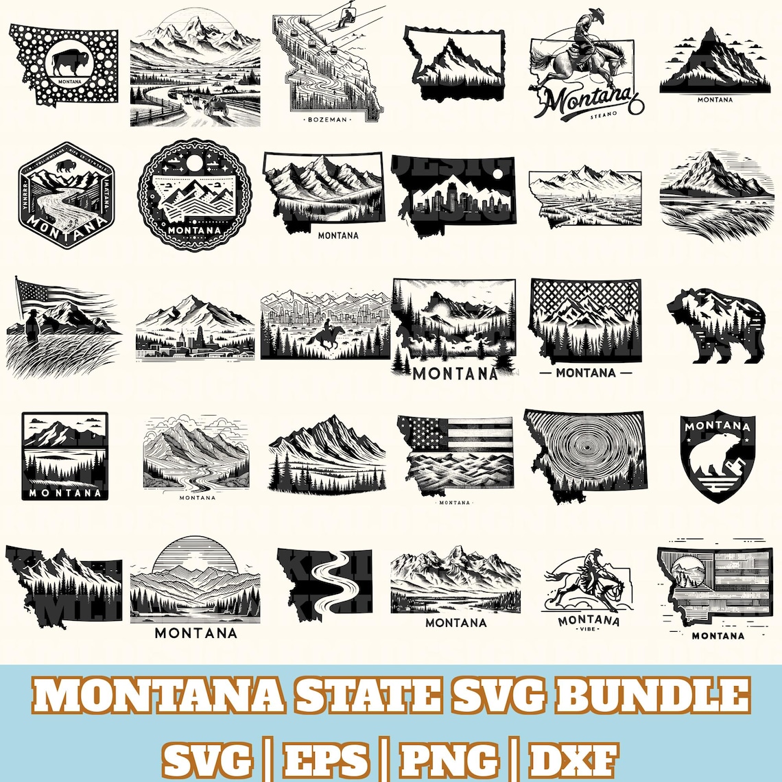 Montana State Svg Bundle, Montana State Vector, Montana Silhouette ...