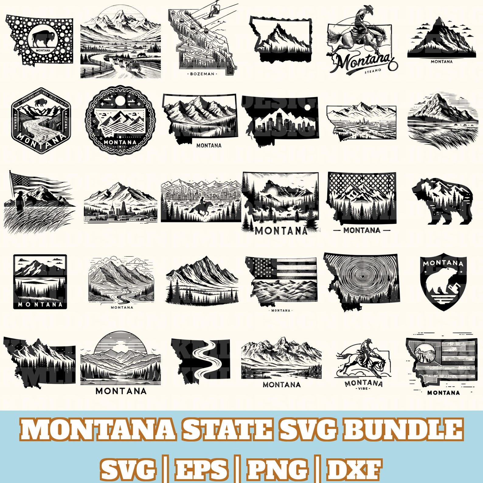 Montana State Svg Bundle, Montana State Vector, Montana Silhouette ...