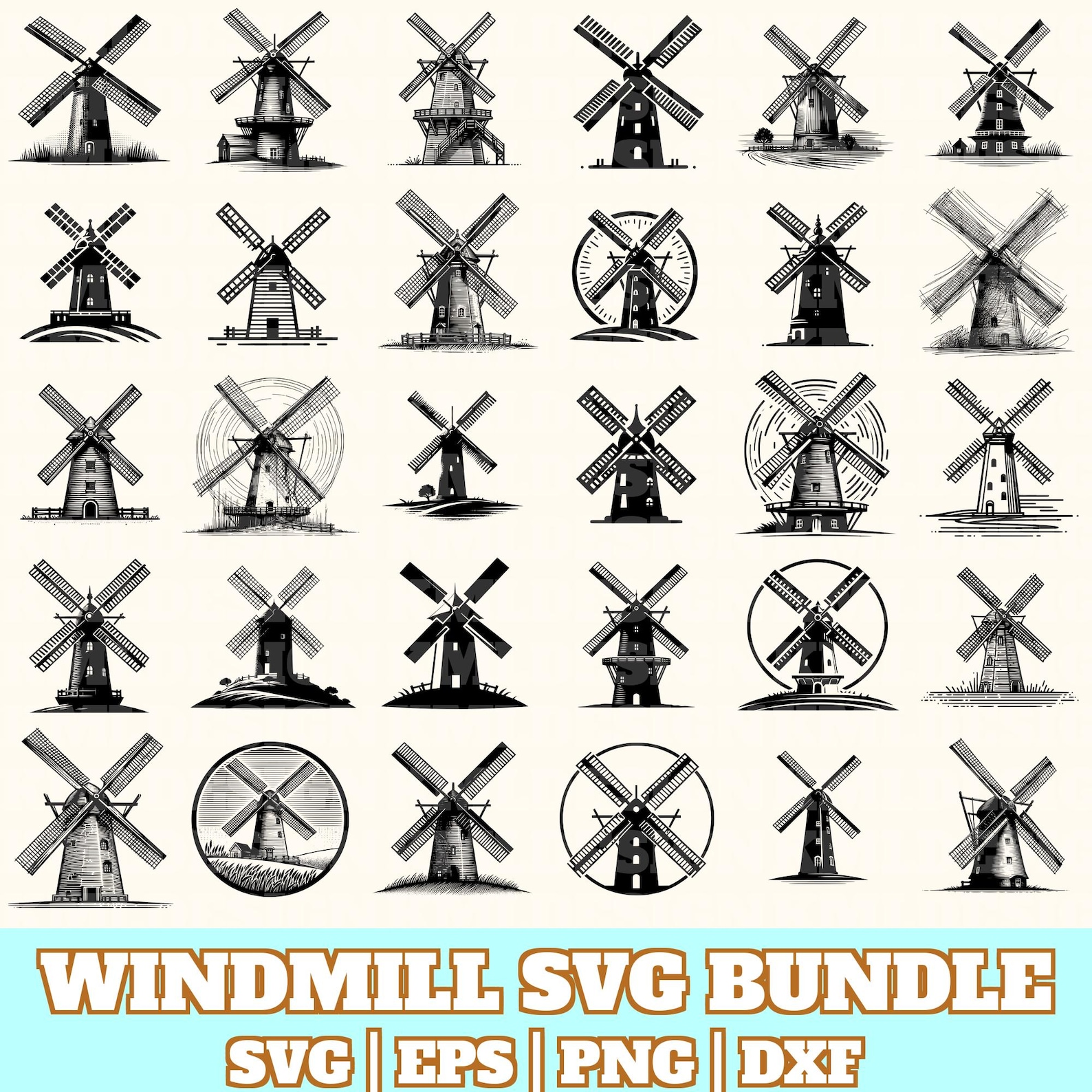 Windmill Svg Bundle, Windmill Vector, Windmill Silhouette, Windmill Svg ...