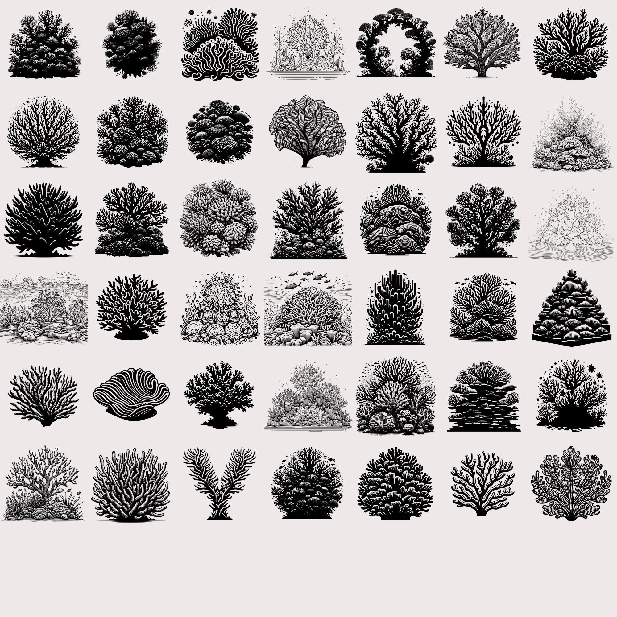 Coral Reefs Svg Bundle, Coral Reefs Vector, Coral Reefs Silhouette ...