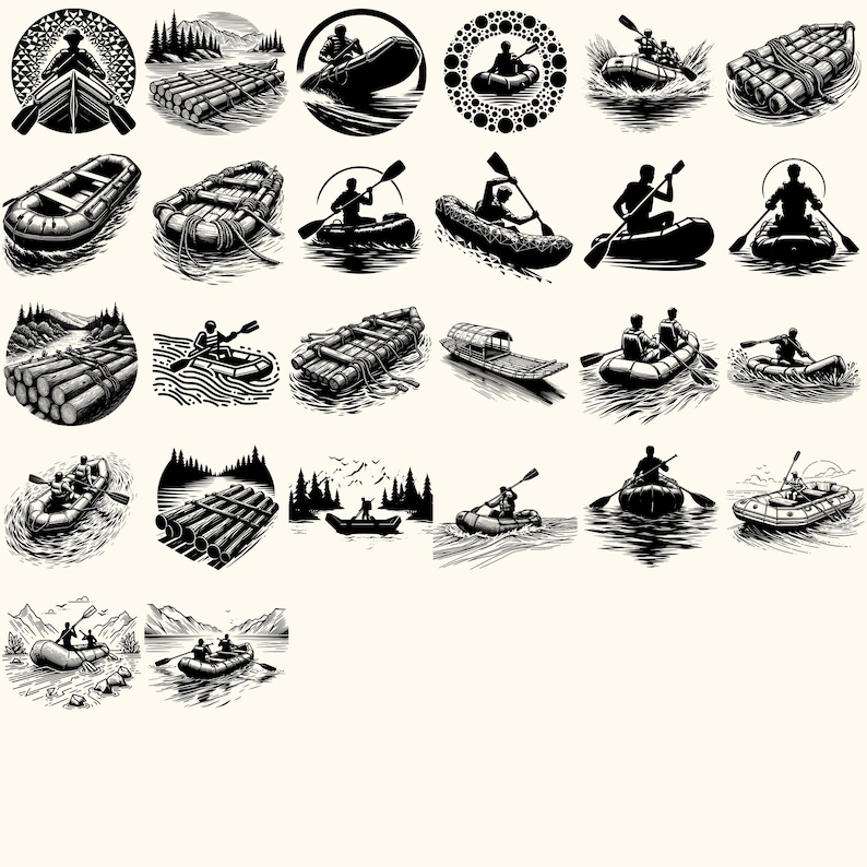 Rafting Svg Bundle, Rafting Vector, Rafting Silhouette, Rafting Svg PNG ...