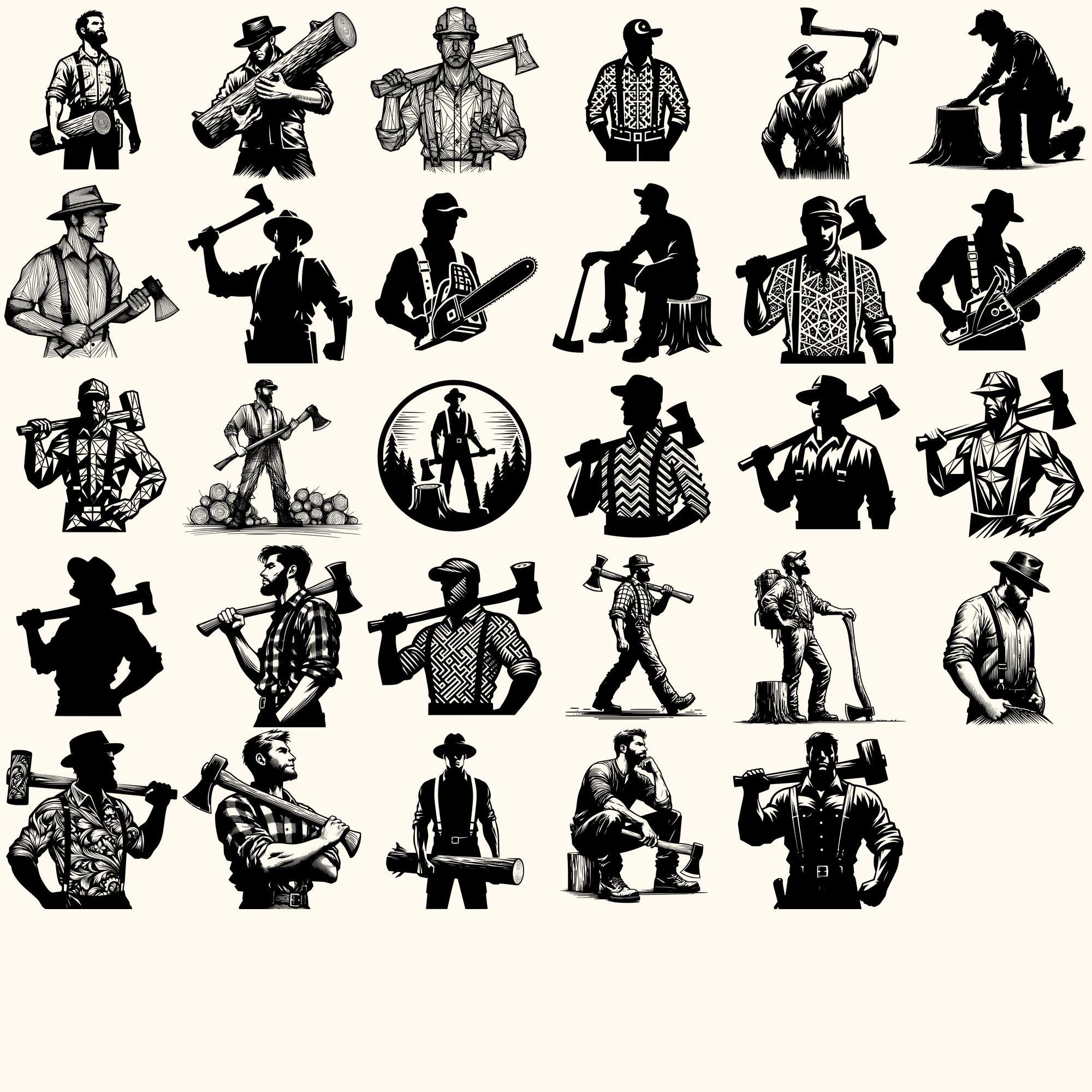 Lumberjack Svg Bundle, Lumberjack Vector, Lumberjack Silhouette ...