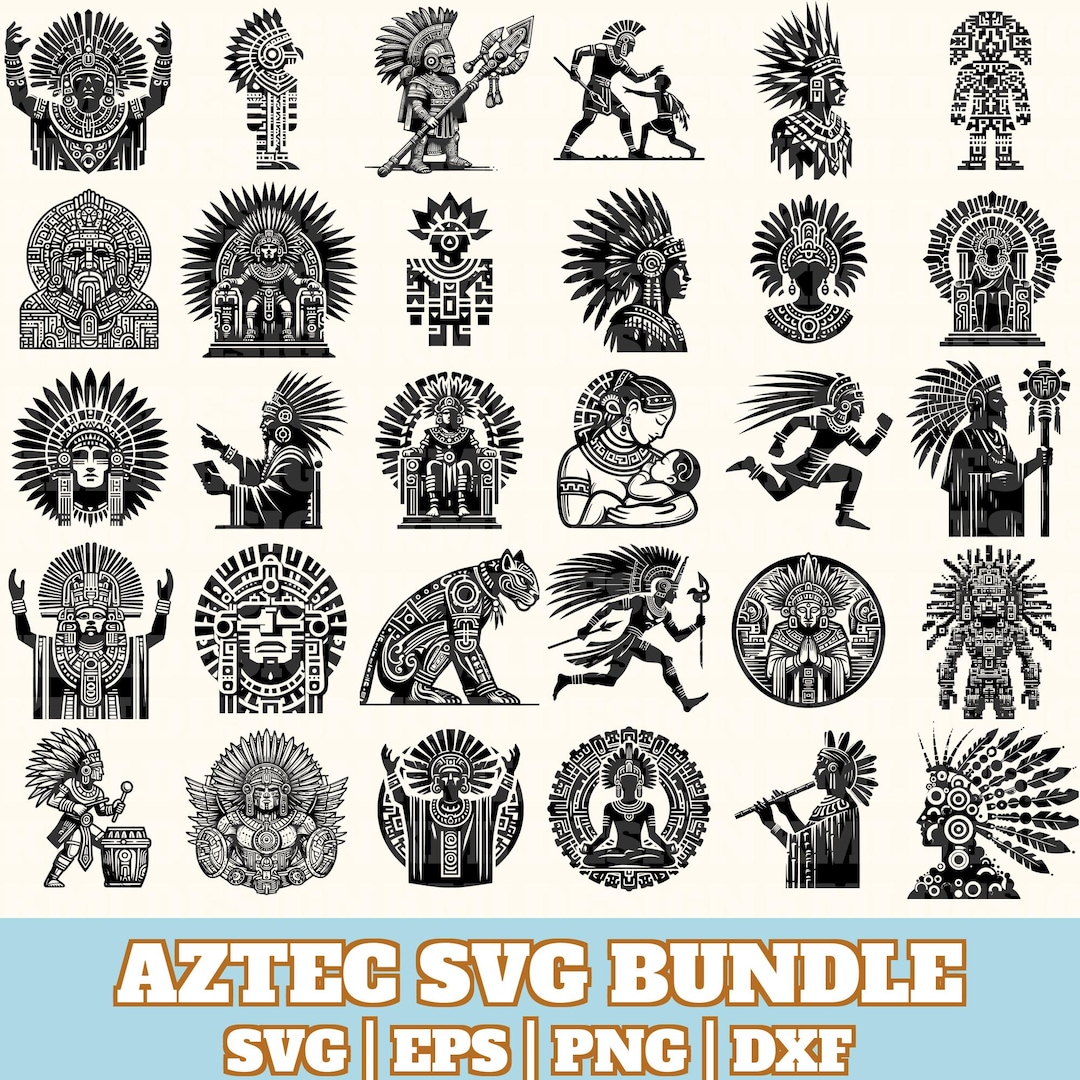 Aztecs Svg Bundle, Aztecs Vector Silhouette, Aztecs Svg PNG Eps Dxf ...