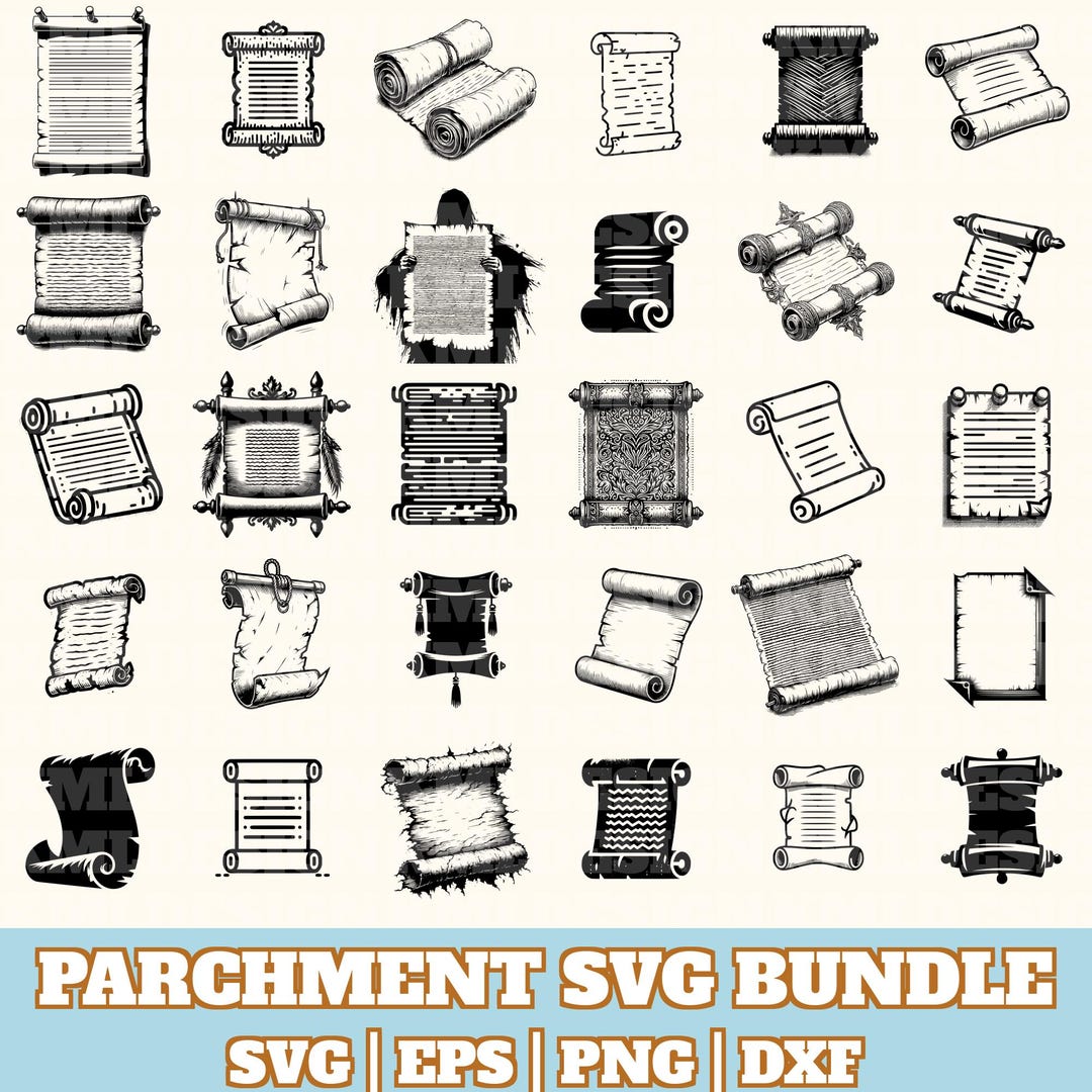 Parchment Svg Bundle, Parchment Vector Silhouette, Parchment Svg PNG ...