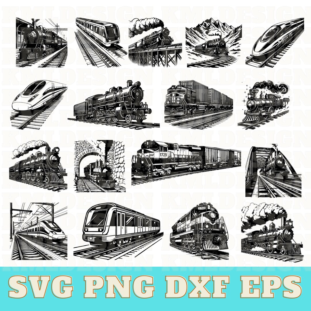 19 Train Svg Bundle, Train Clipart, Train Png, Train Silhouette, Train ...