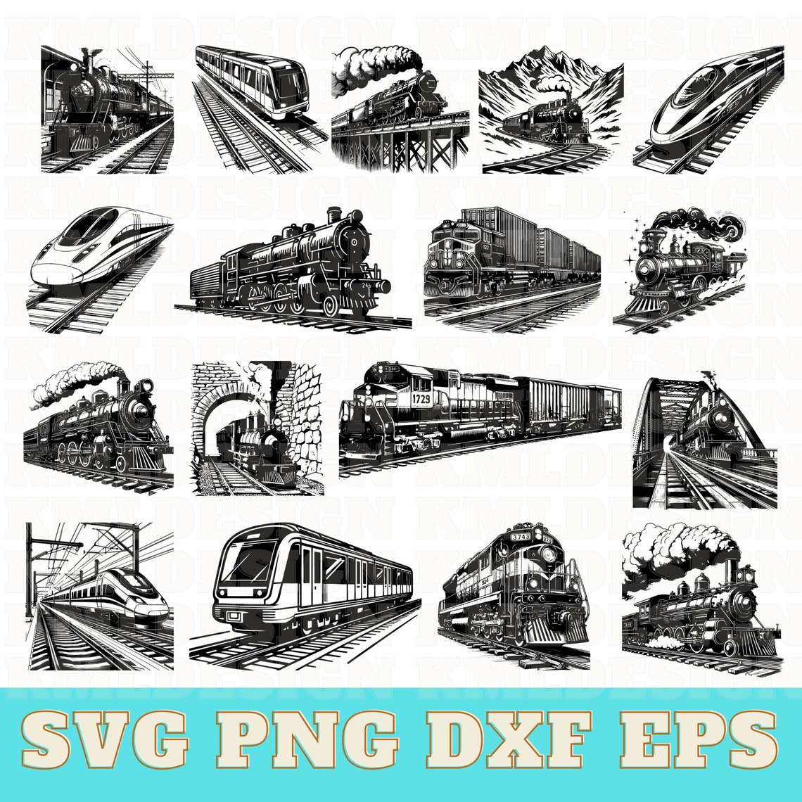 19 Train Svg Bundle, Train Clipart, Train Png, Train Silhouette, Train ...