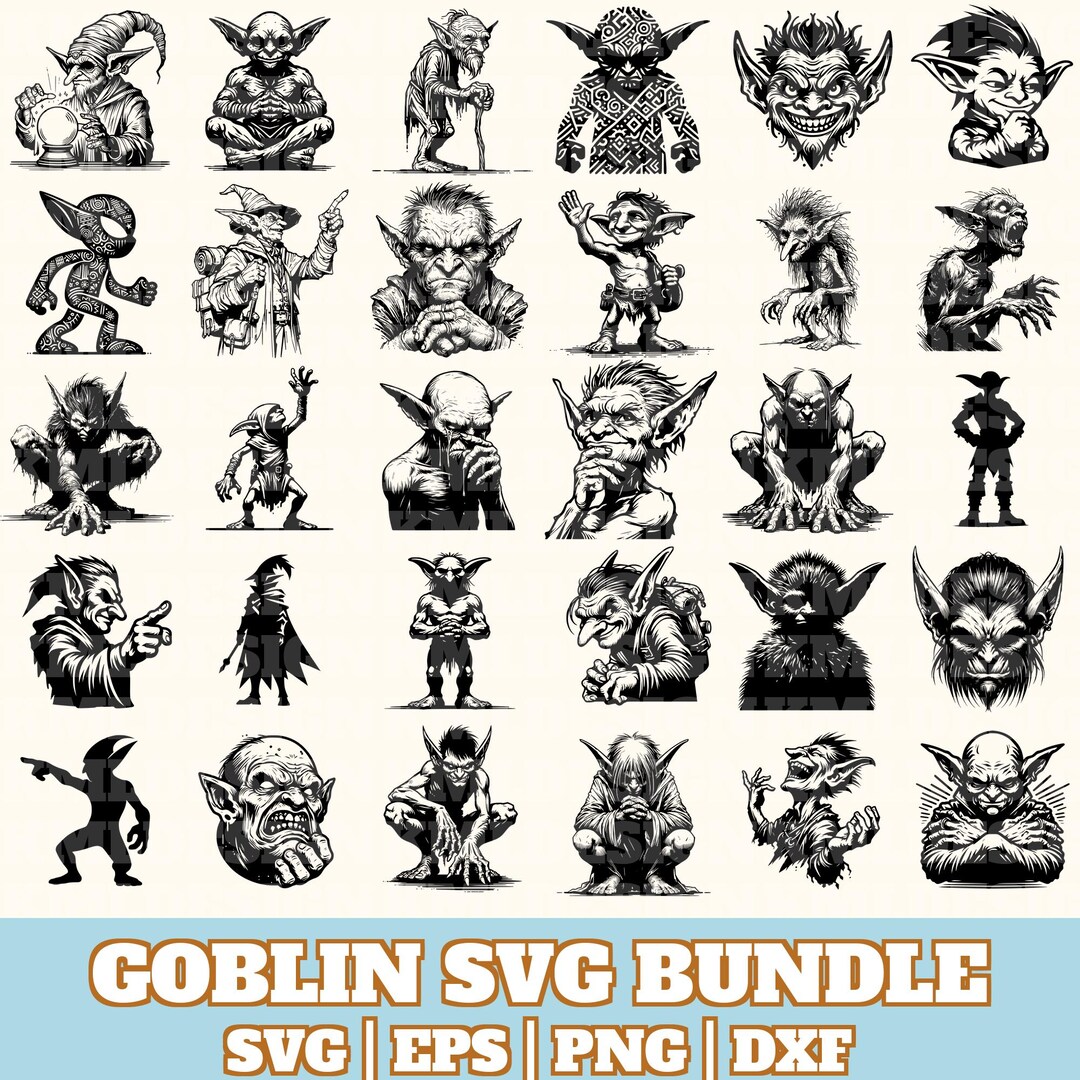 Goblin-Svg-Bundle, Goblin-Silhouette, Goblin-Svg PNG Eps Dxf, Instant ...