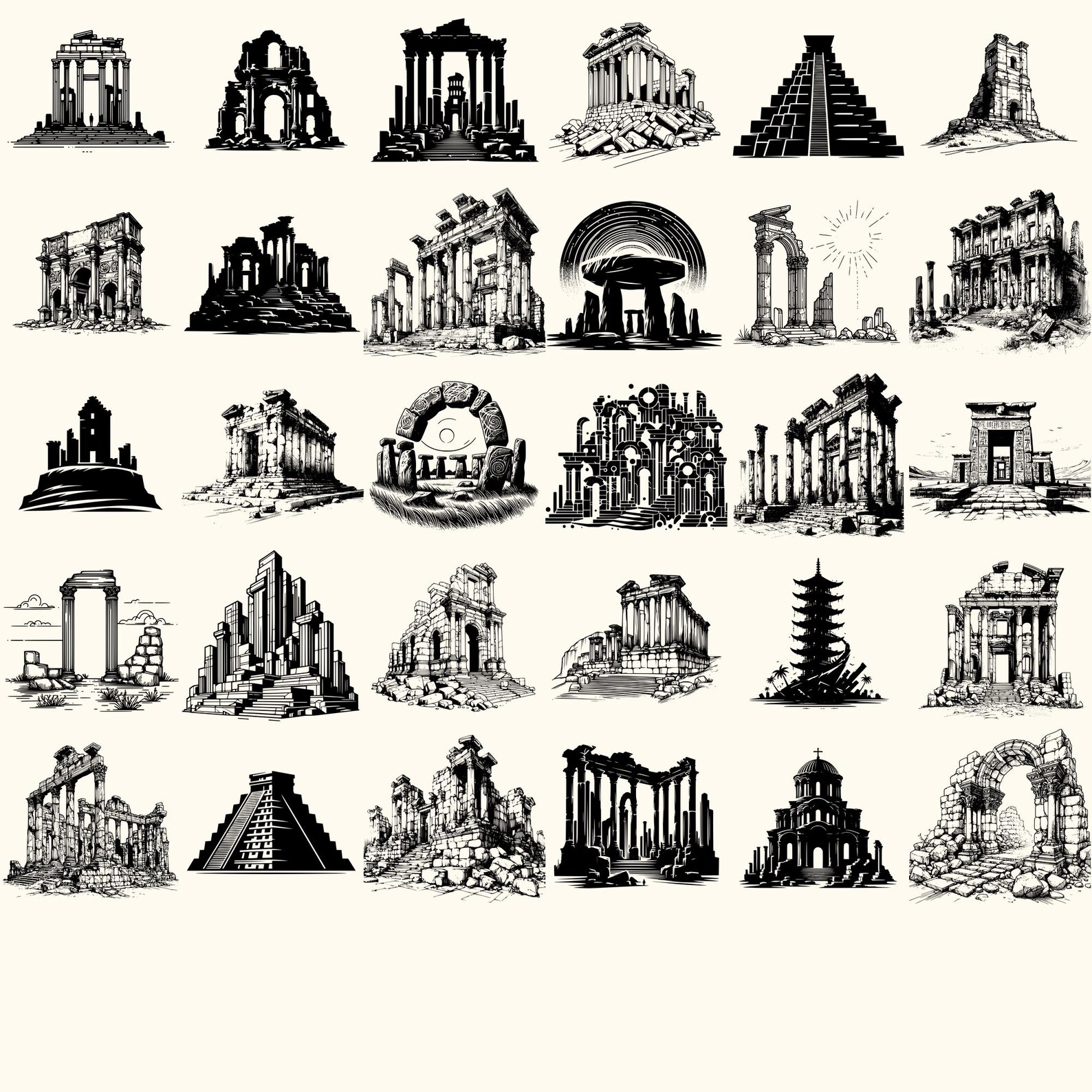Ancient Ruins Svg Bundle, Ancient Ruins Vector, Ancient Ruins ...