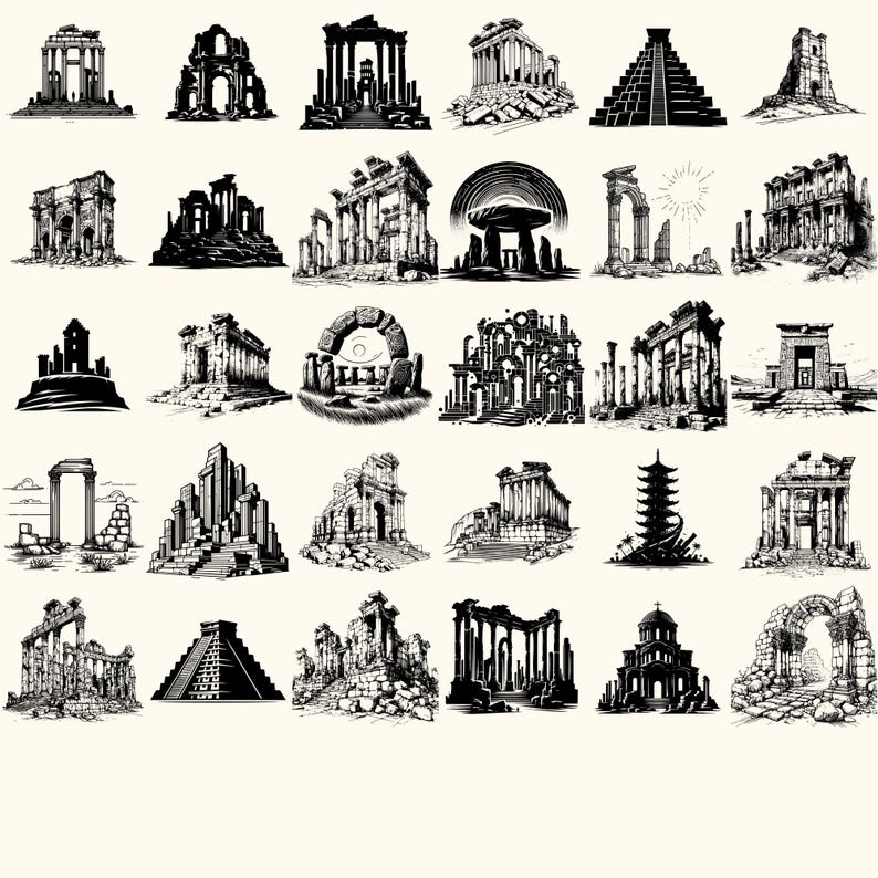 Ancient Ruins Svg Bundle, Ancient Ruins Vector, Ancient Ruins ...