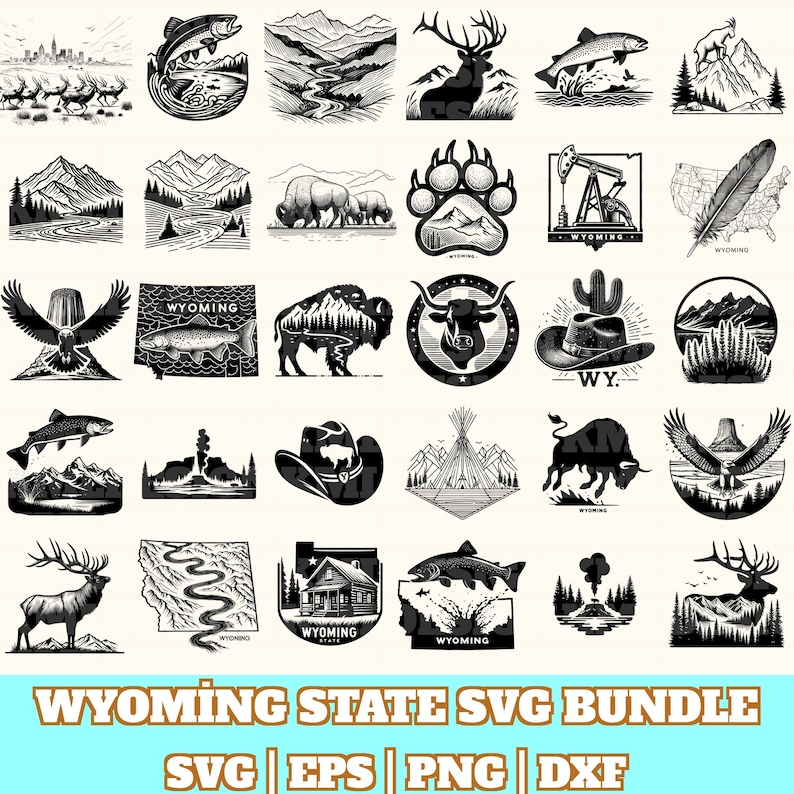 Wyoming State Svg Bundle, Wyoming State Vector, Wyoming State ...