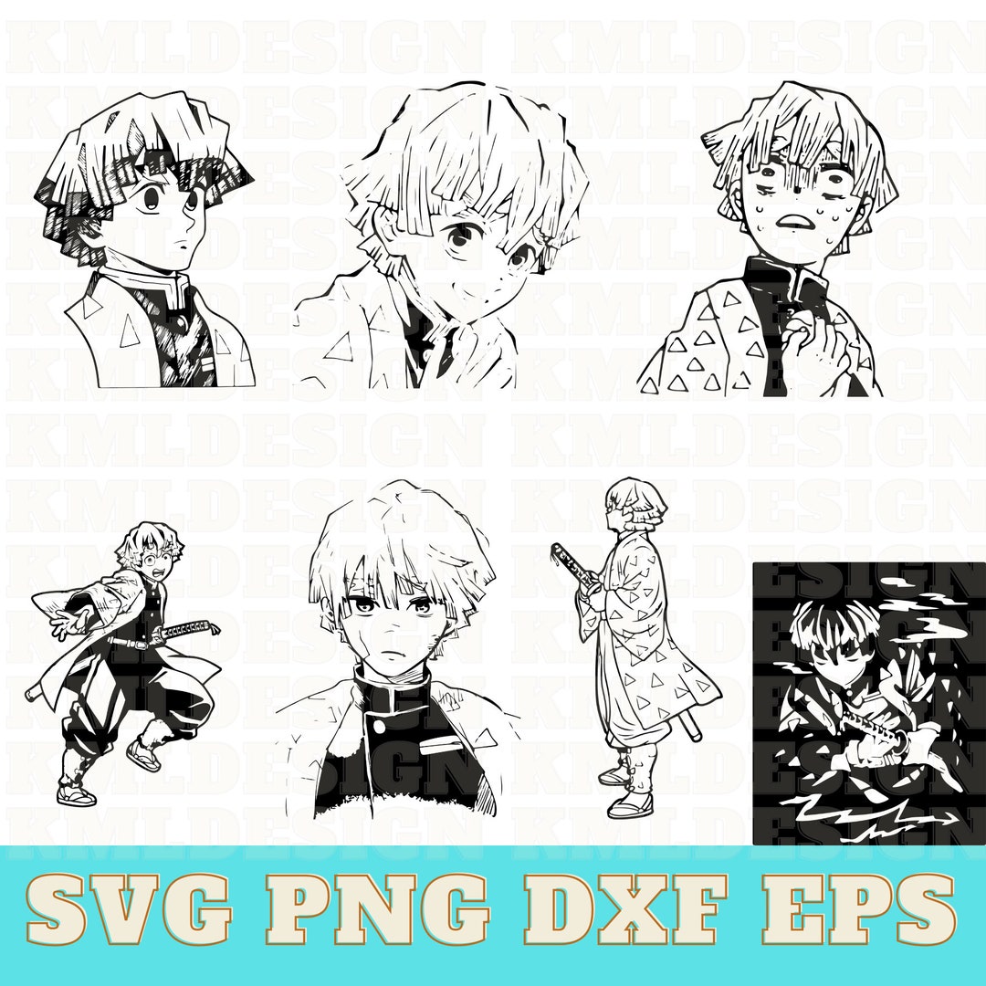 7 Zenitsu Agatsuma Svg Bundle, Zenitsu Agatsuma Vector, Demon Slayer ...