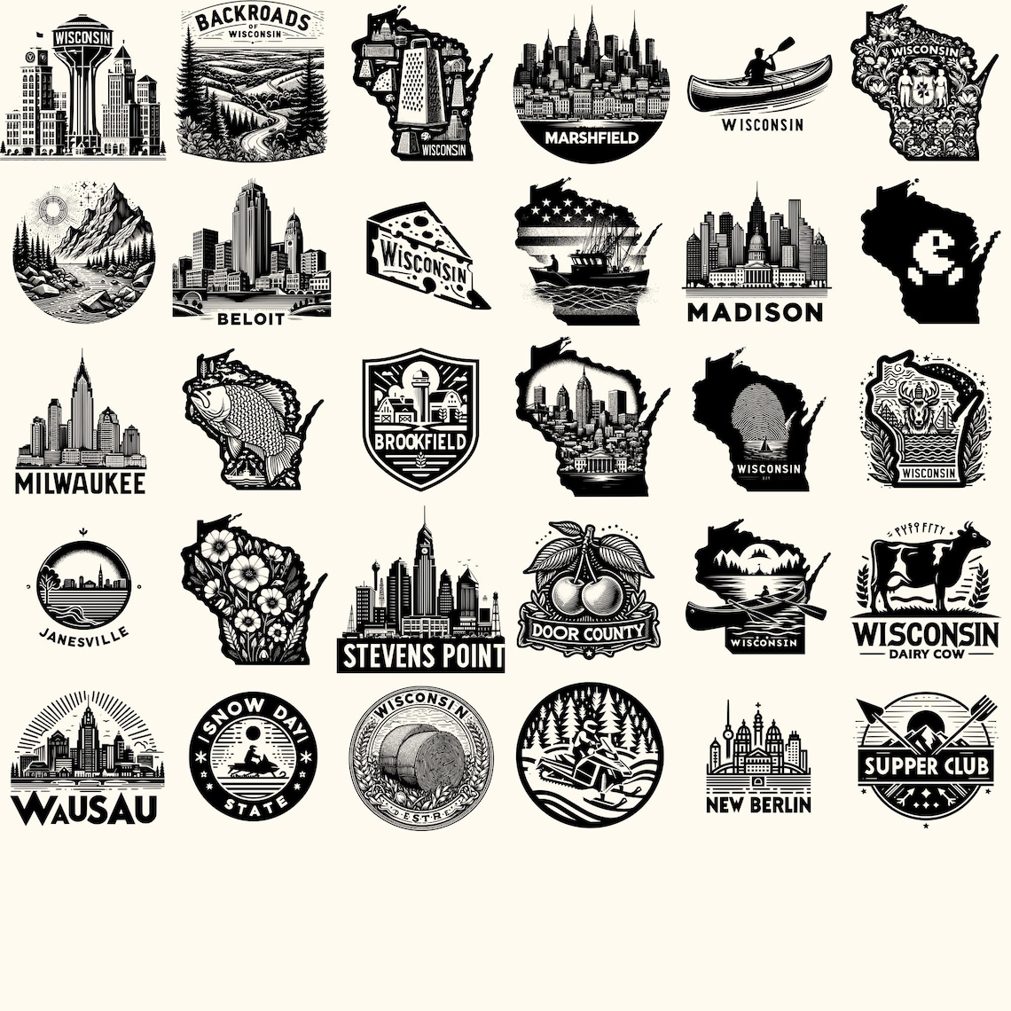 Wisconsin State Svg Bundle, Wisconsin State Vector Silhouette ...
