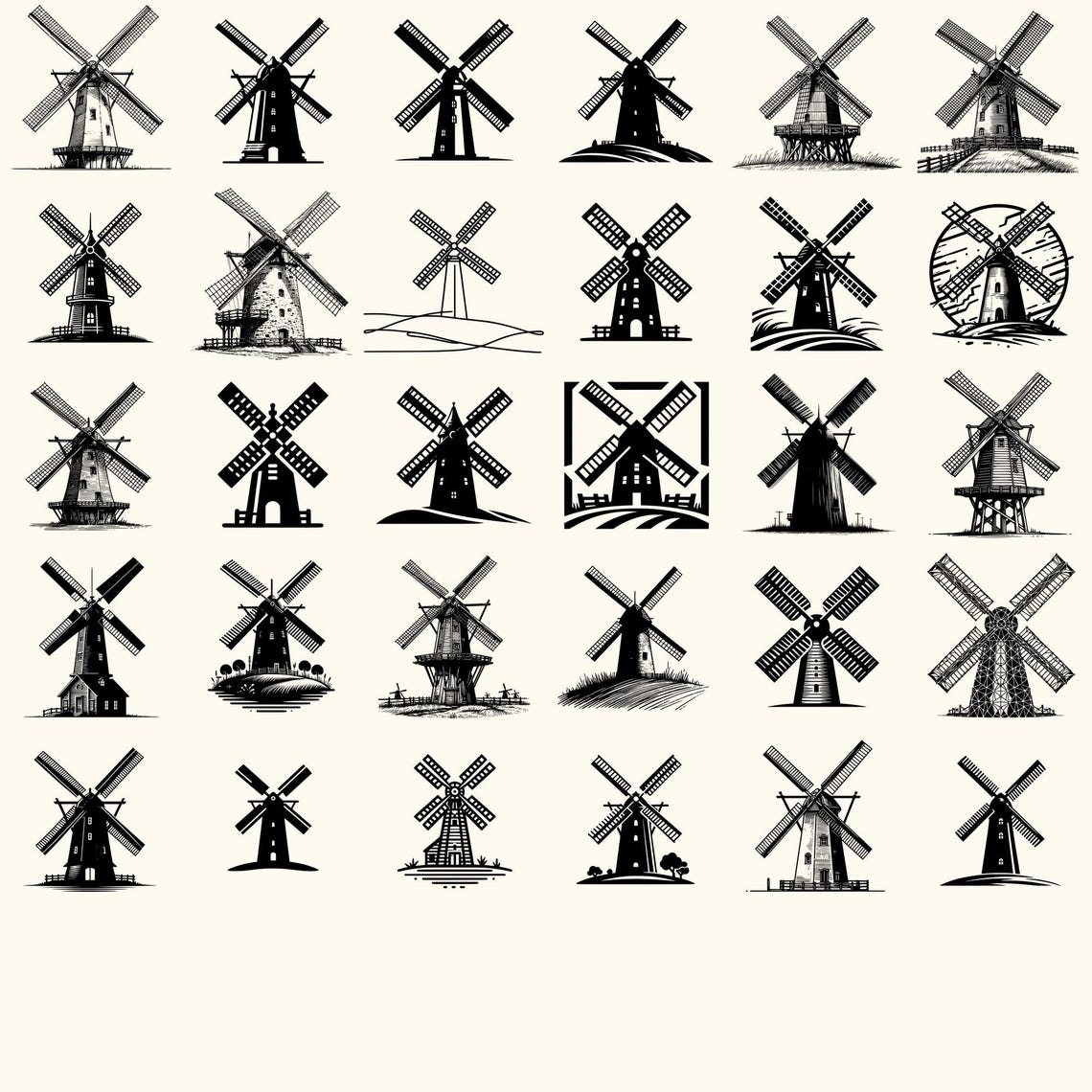 Windmill Svg Bundle, Windmill Vector, Windmill Silhouette, Windmill Svg ...