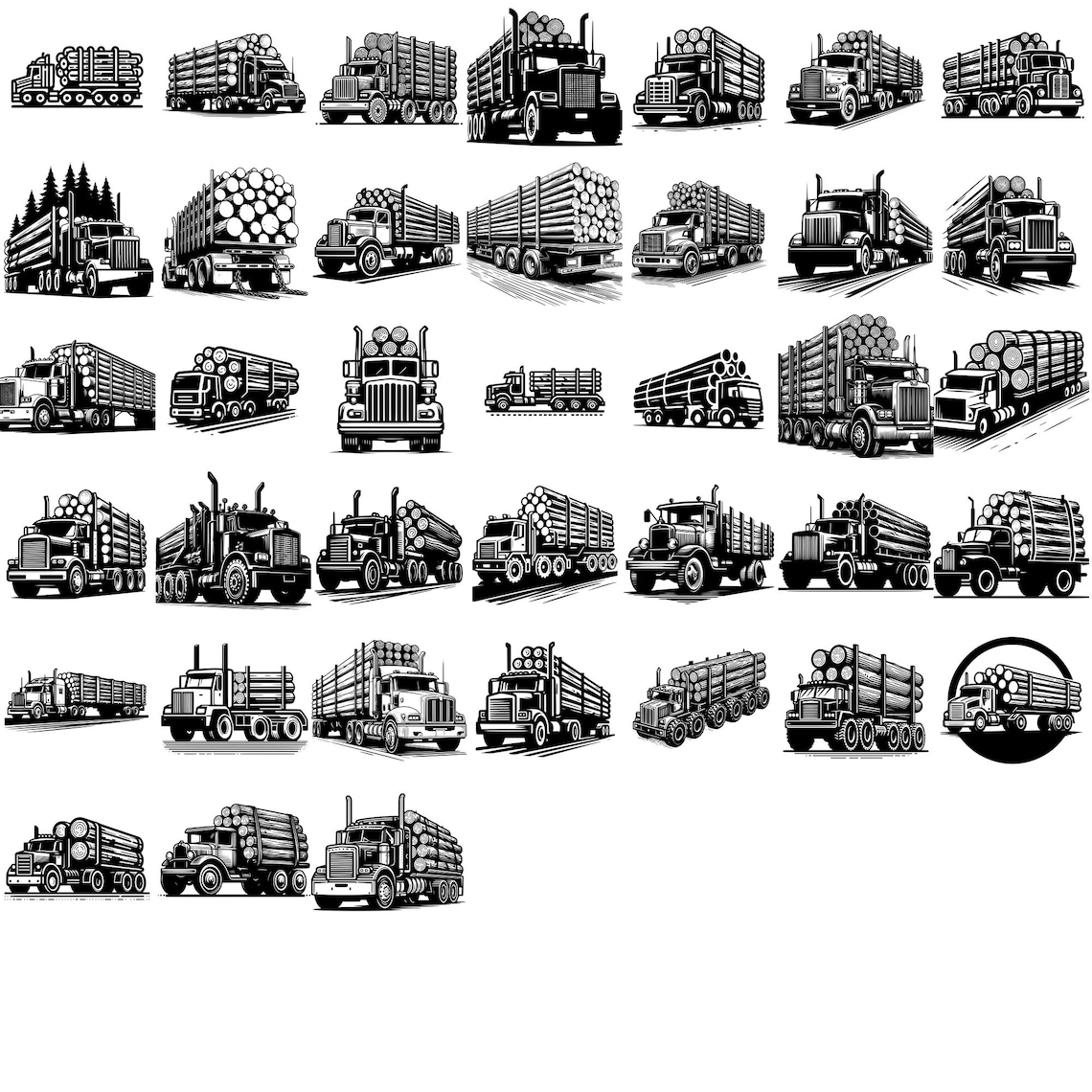 Logging Truck Svg Bundle, Logging Truck Cutfile for Cricut, Logging ...