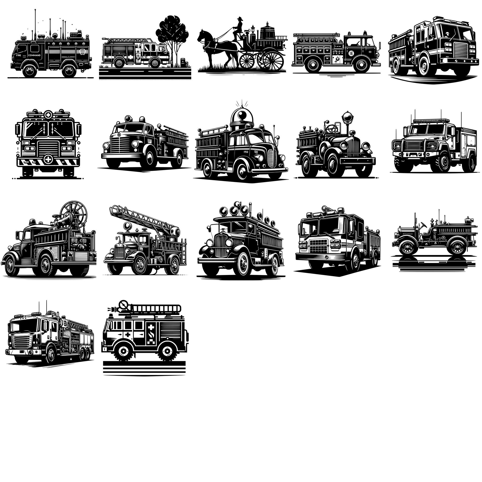 Fire Truck Svg Bundle, Fire Truck Cutfile for Cricut, Fire Truck ...